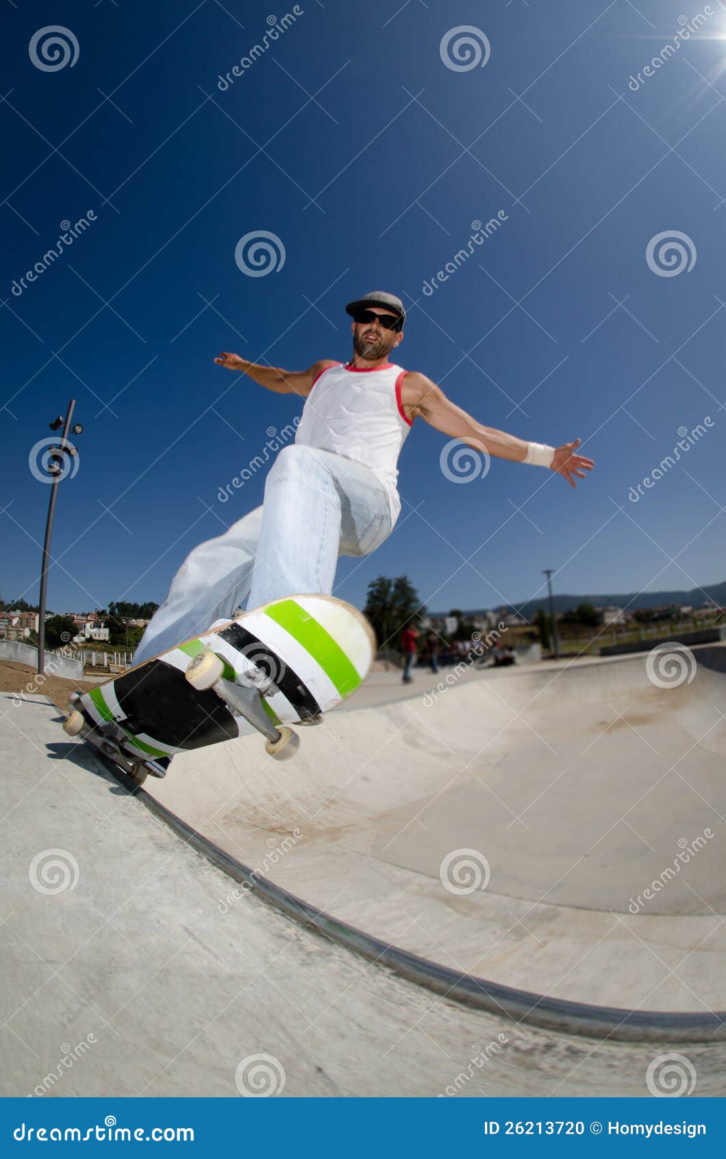 Skateboarder in a Concrete Pool Stock Photo - Image of sunny ...