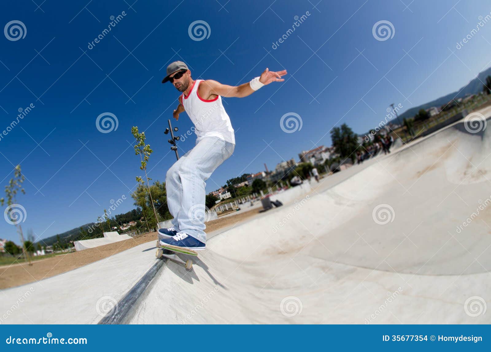 Skateboarder in a Concrete Pool Stock Photo - Image of board, lifestyle ...