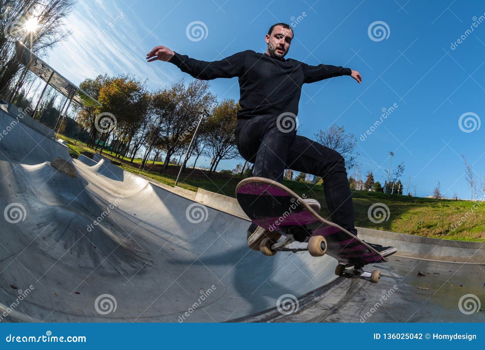 Skateboarder on a grind stock photo. Image of extreme - 136025042