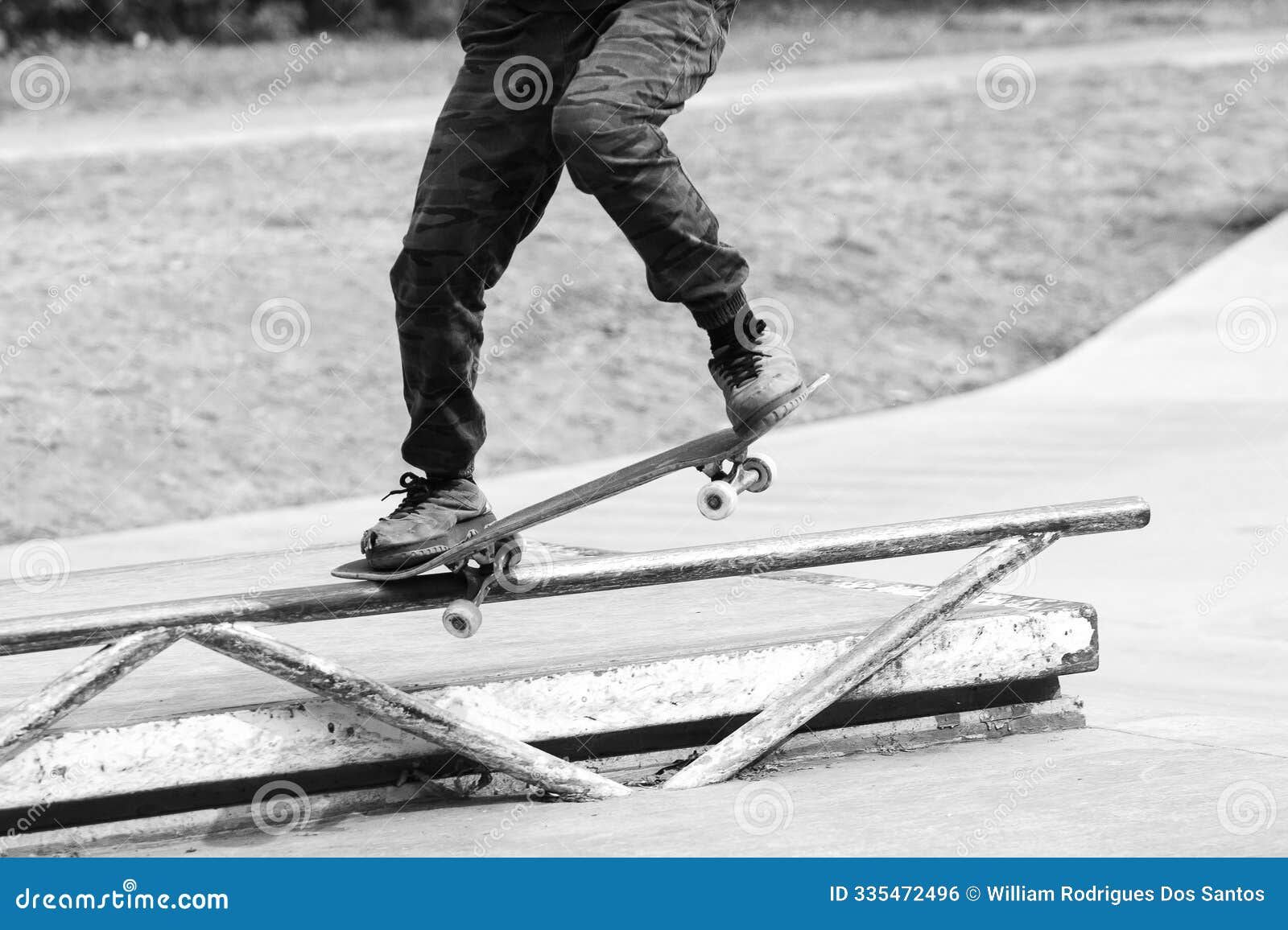 Skateboarder Performing the Nosegrind Maneuver Stock Photo - Image of ...