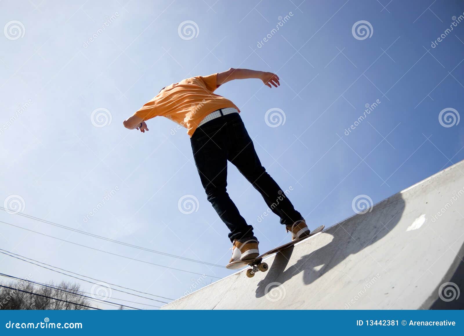 Skateboarder on a Ramp stock image. Image of dude, contrast - 13442381
