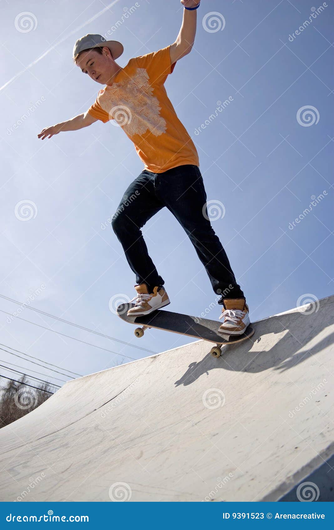 Skateboarder on a Ramp stock image. Image of active, dude - 9391523
