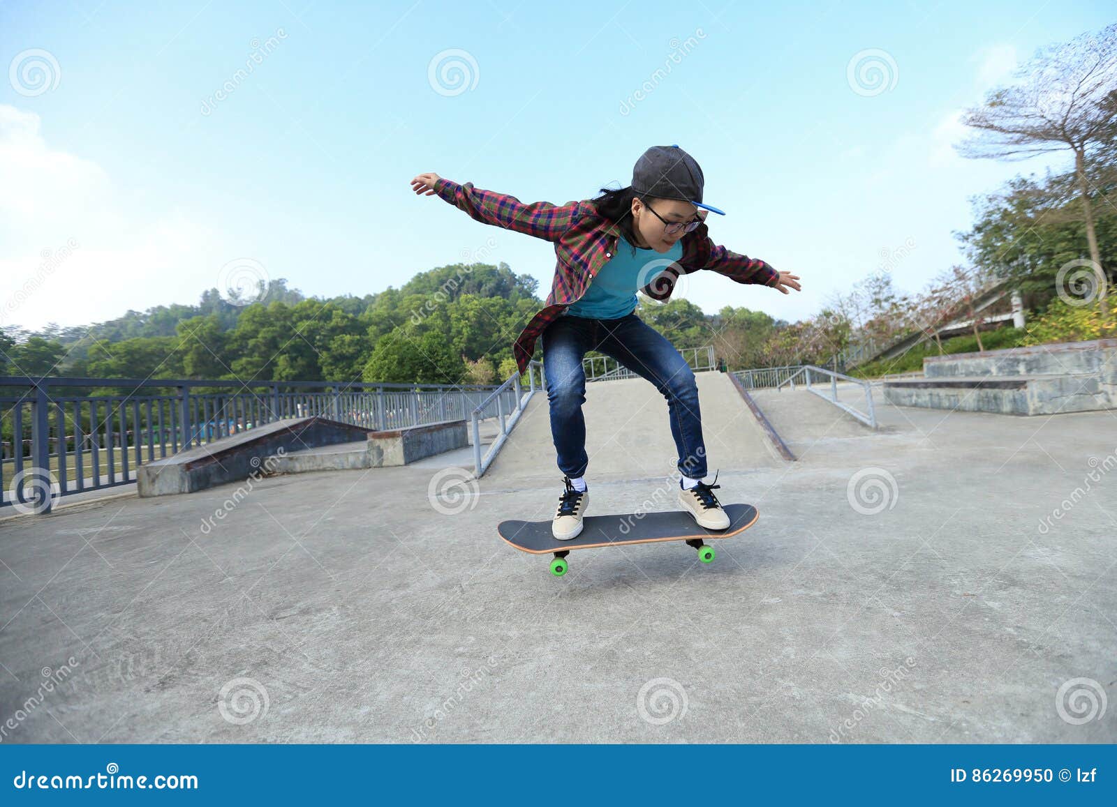 Skateboarder Riding Skateboard at Skatepark Stock Photo - Image of ...