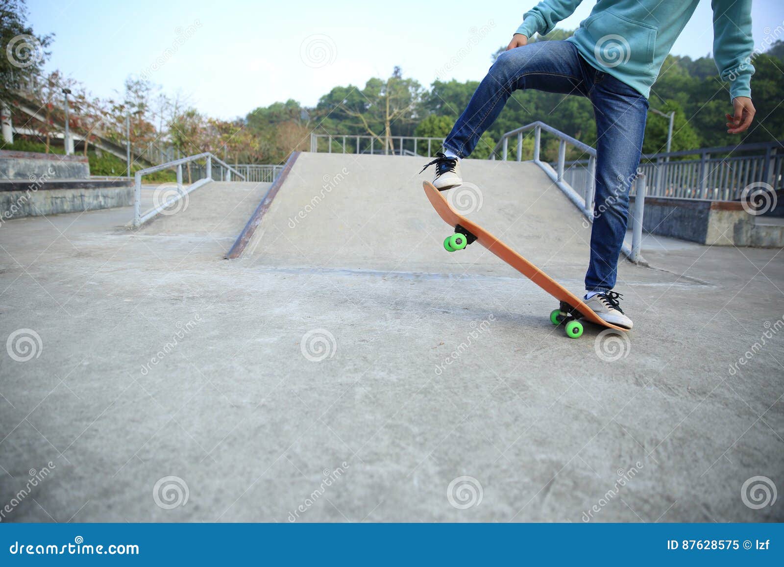 Skateboarder Riding Skateboard at Skatepark Stock Image - Image of ...