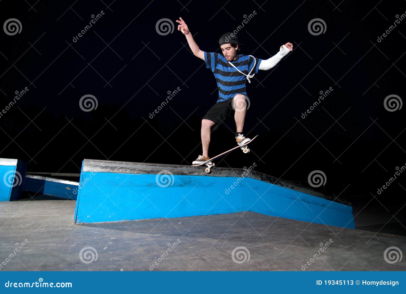 Skateboarder on a slide stock image. Image of blue, culture - 19345113