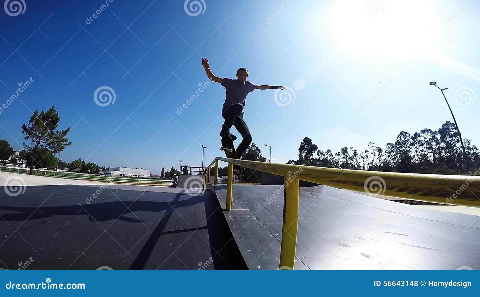 Skateboarder Sliding Down Rail Stock Footage - Video of 1920x1080 ...