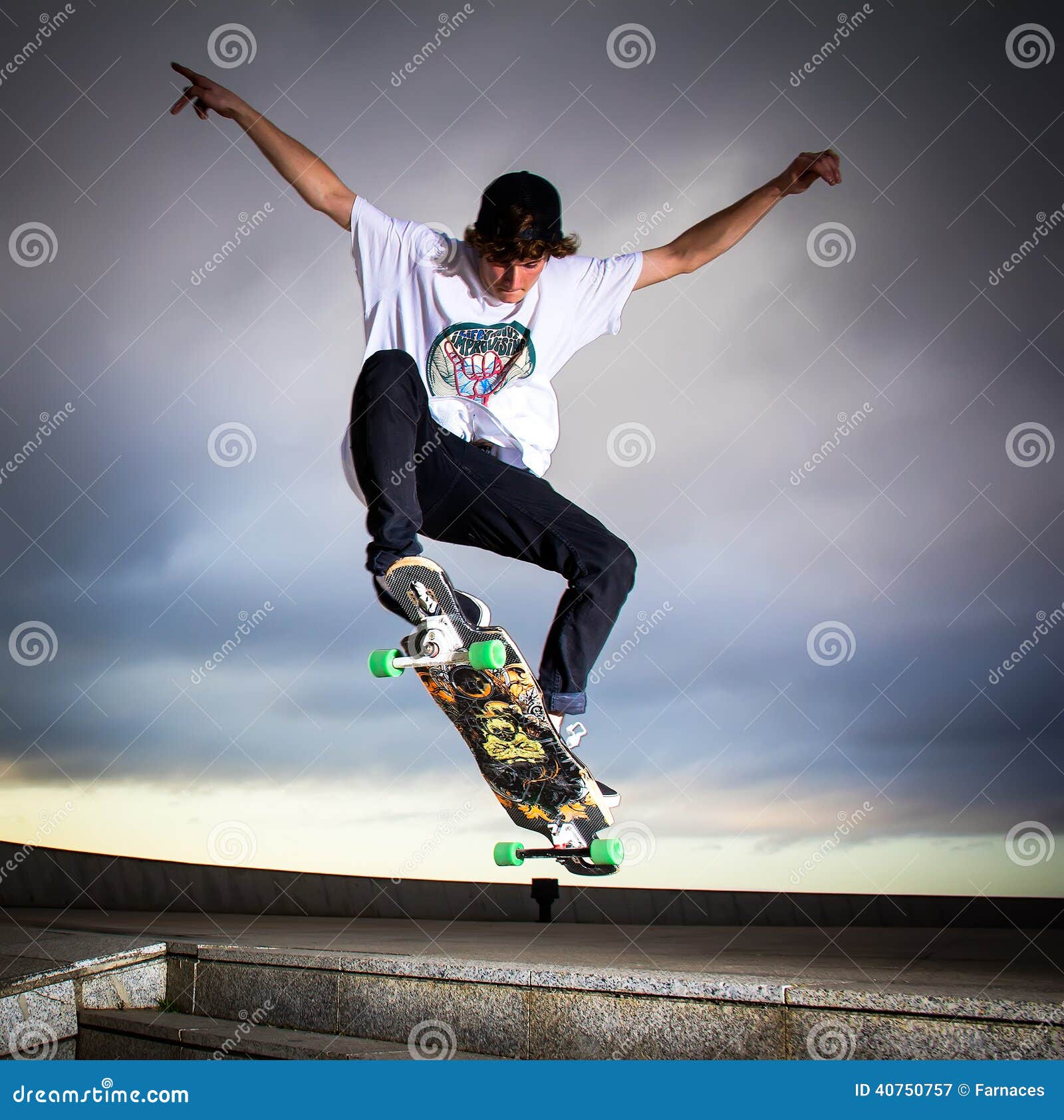 Skateboarder stock image. Image of flip, skateboard, longboarding ...