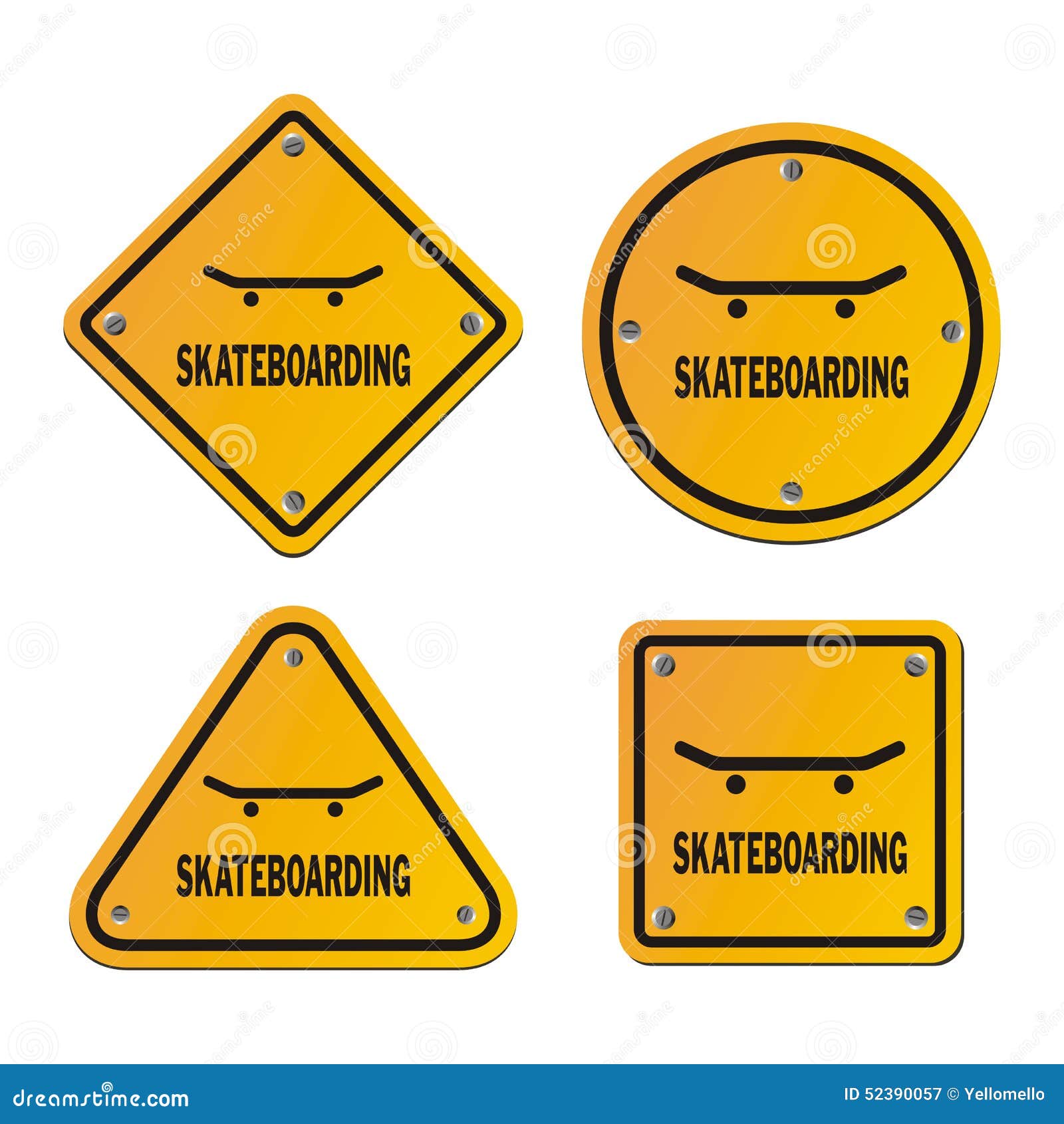 Skateboarding signs stock illustration. Illustration of skate - 52390057