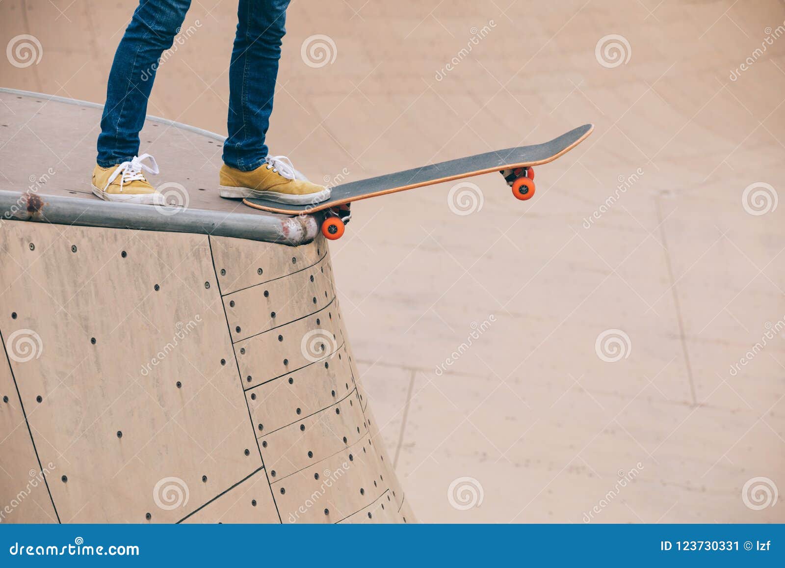 Skateboarding on Skatepark Ramp Stock Image - Image of girl, dynamic ...