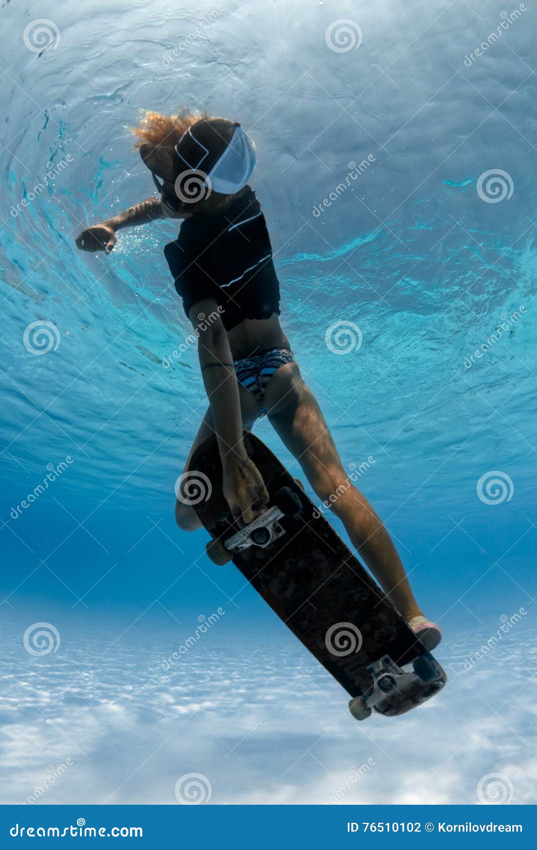 Skateboarding underwater stock photo. Image of sports - 76510102