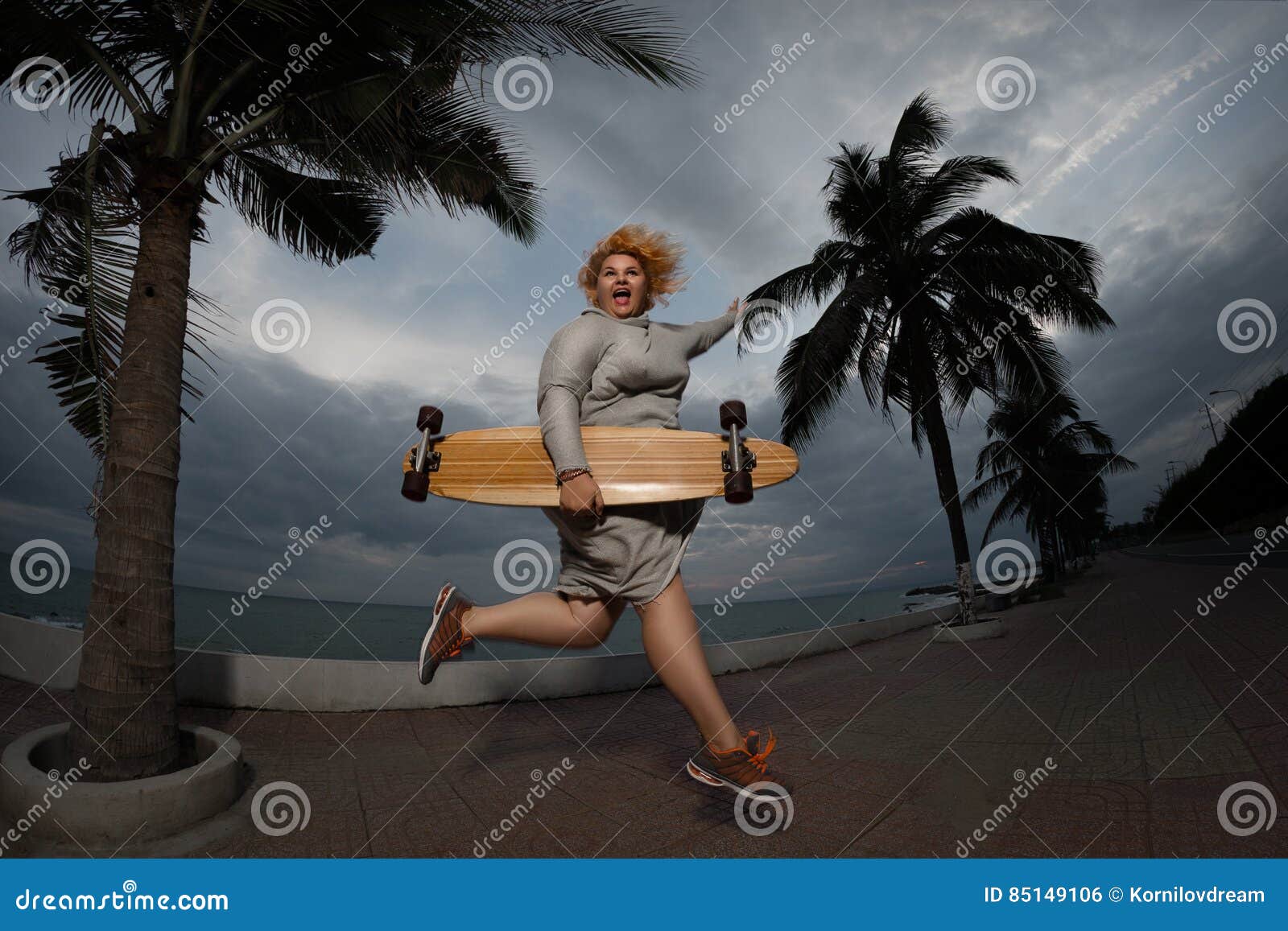 Skateboarding woman stock photo. Image of girl, board - 85149106