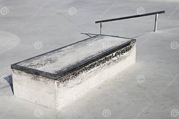 Skatepark Concrete Ledge. a Box with Coping for Grinding and Sliding ...