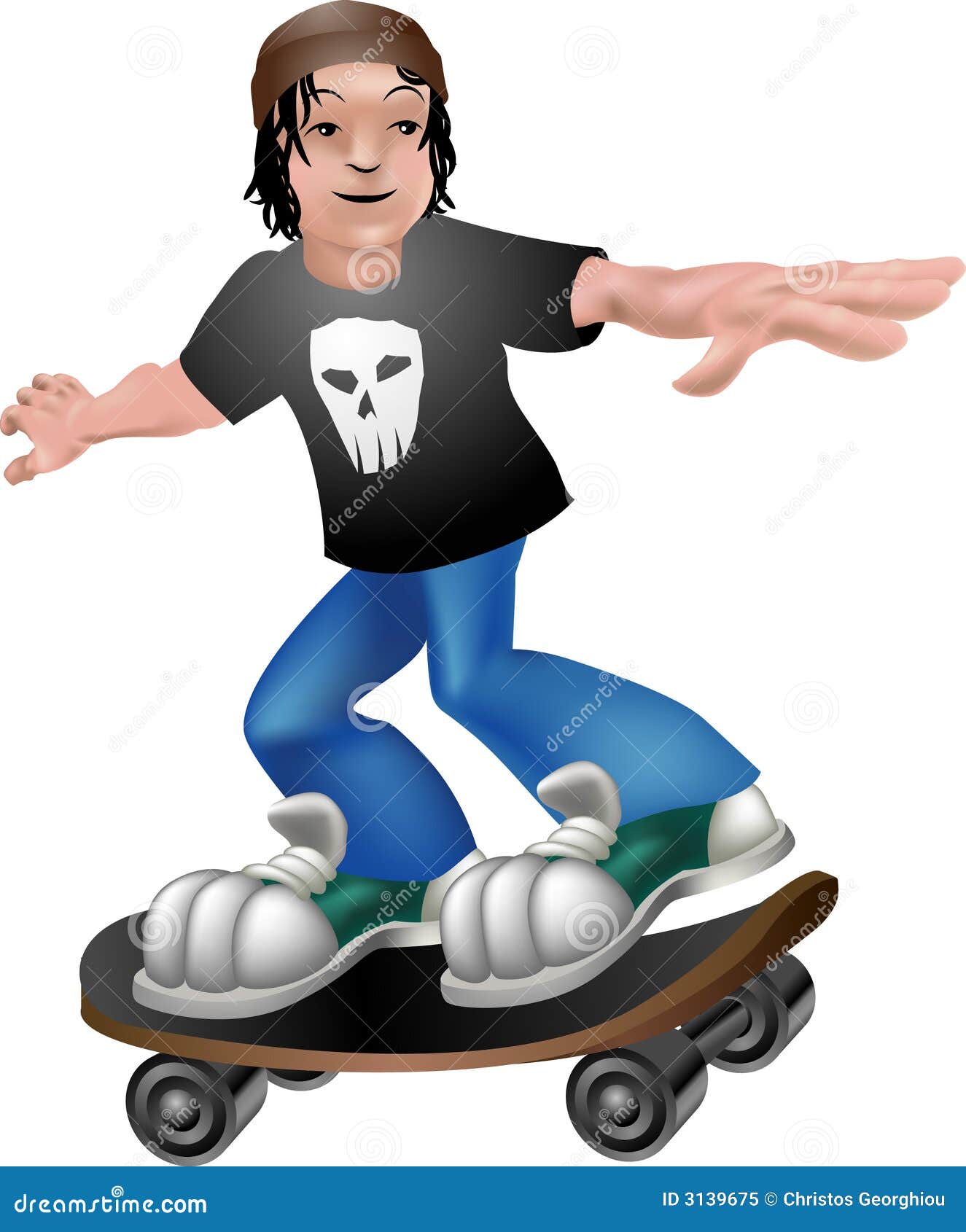 Skater stock vector. Illustration of urban, skater, skull - 3139675