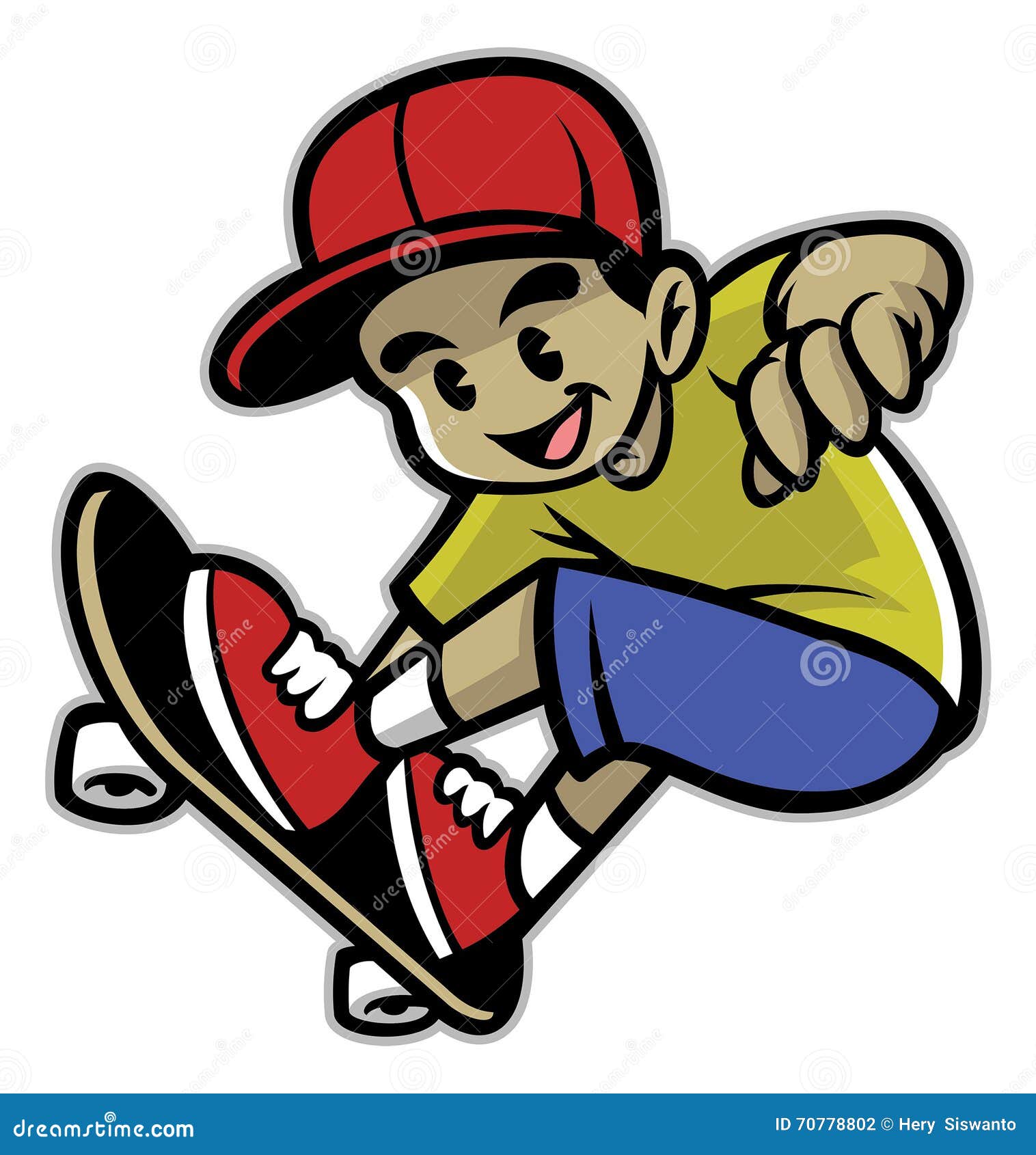 Boy Cartoon Playing Skateboard Vector Illustration | CartoonDealer.com ...