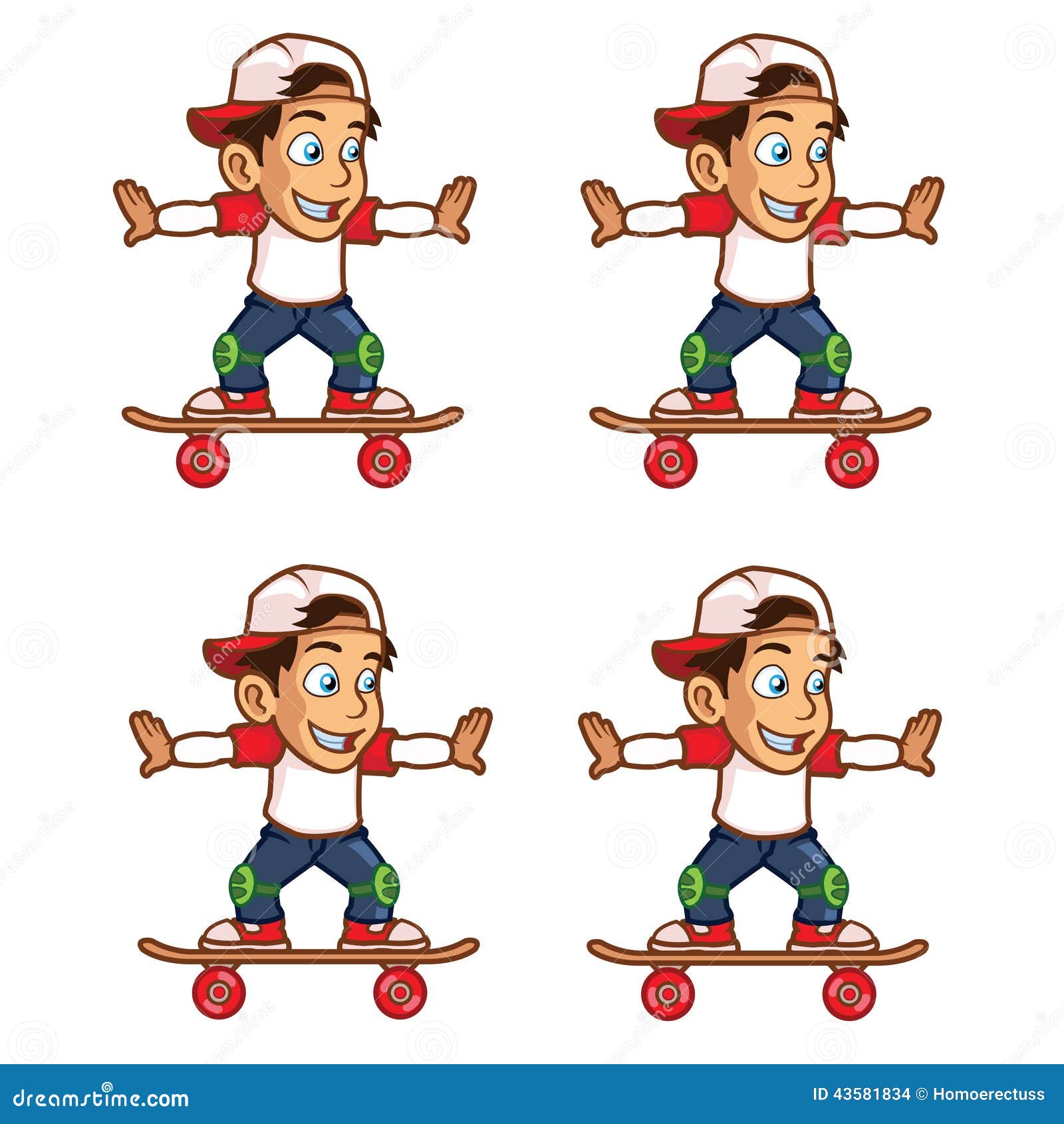 Skater Boy Rolling Cartoon Sprite Stock Illustration - Illustration of ...