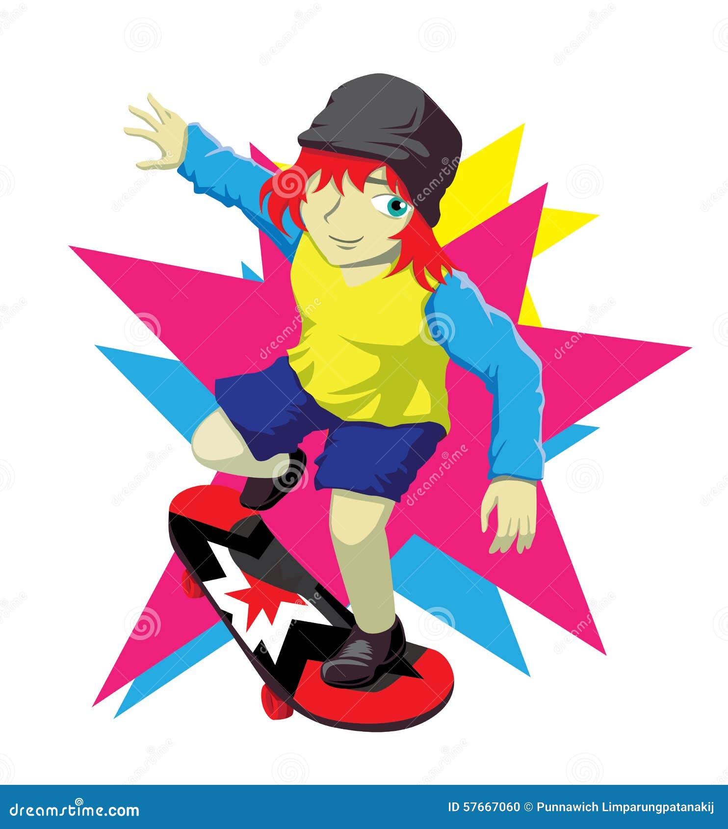 Skater Cartoon Vector Illustration Stock Vector - Illustration of hobby ...