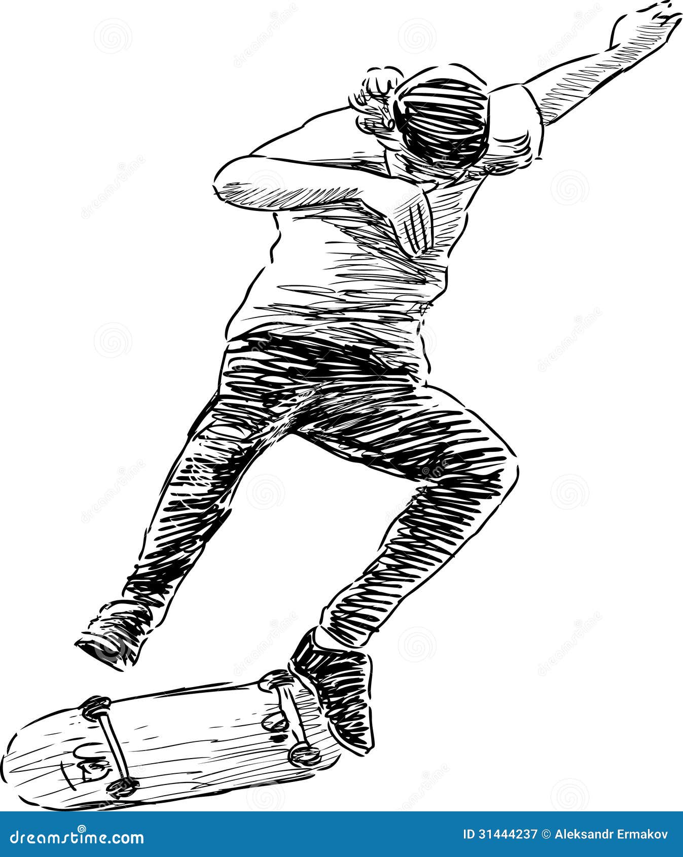 Skater de salto ilustração do vetor. Ilustração de povos - 31444237