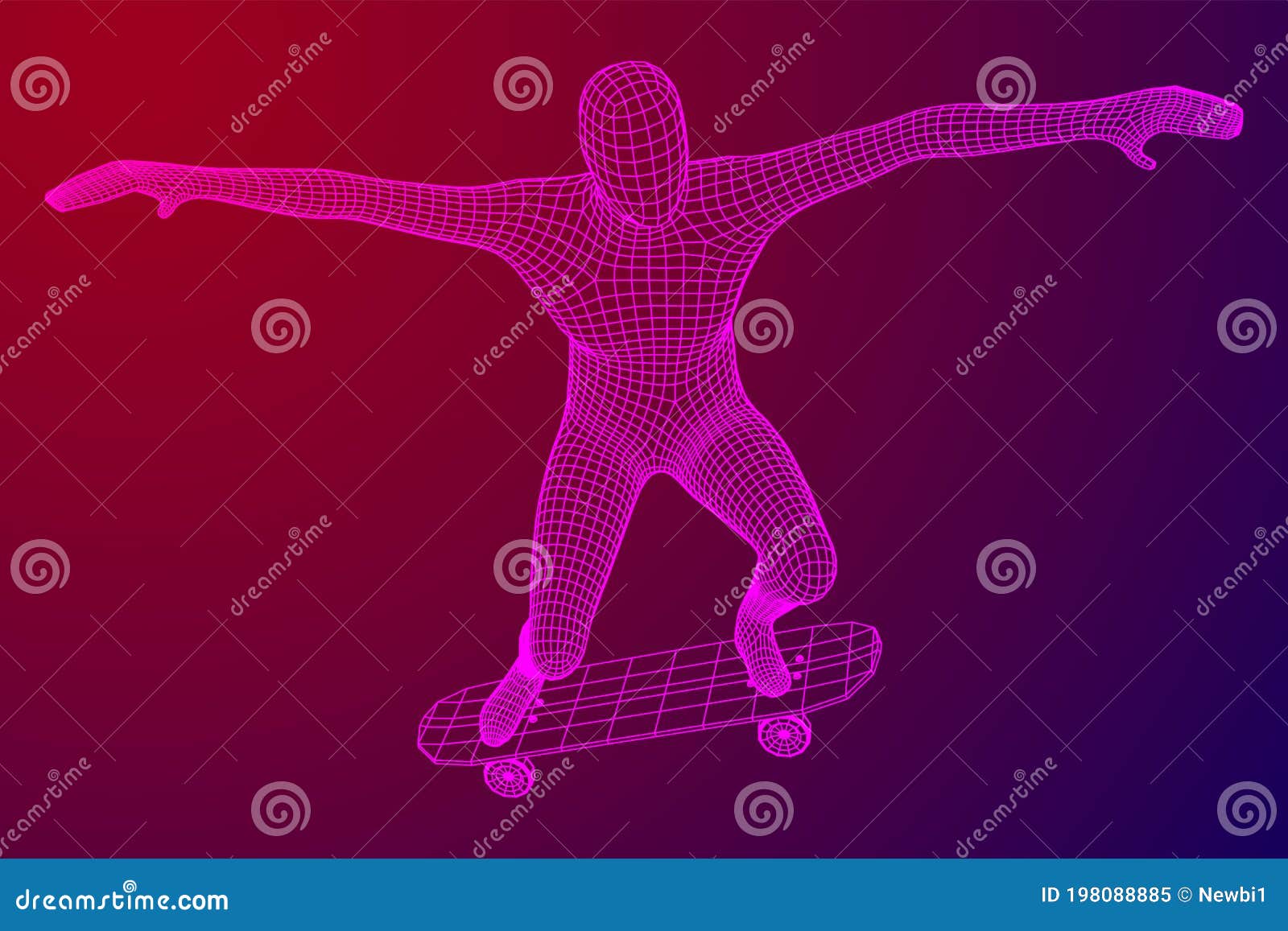 Skater Doing Jumping Trick on Skateboard Stock Vector - Illustration of ...