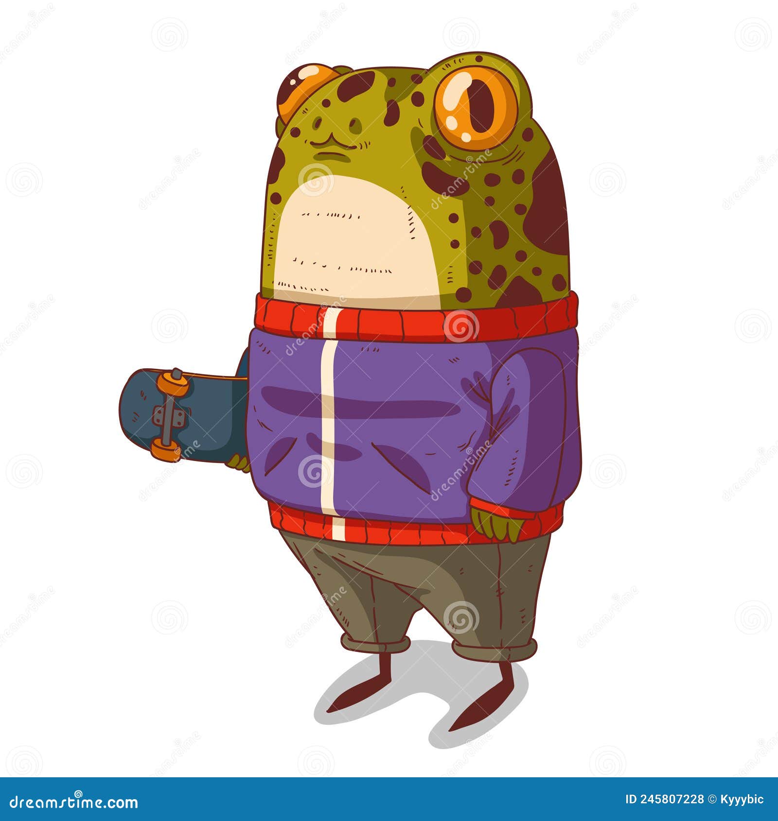 A Skater Frog, Vector Illustration. Young Casually Dressed ...