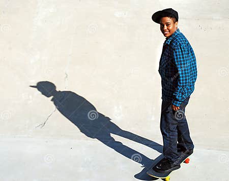Skater and Her Shadow 1 stock photo. Image of latina - 16576014