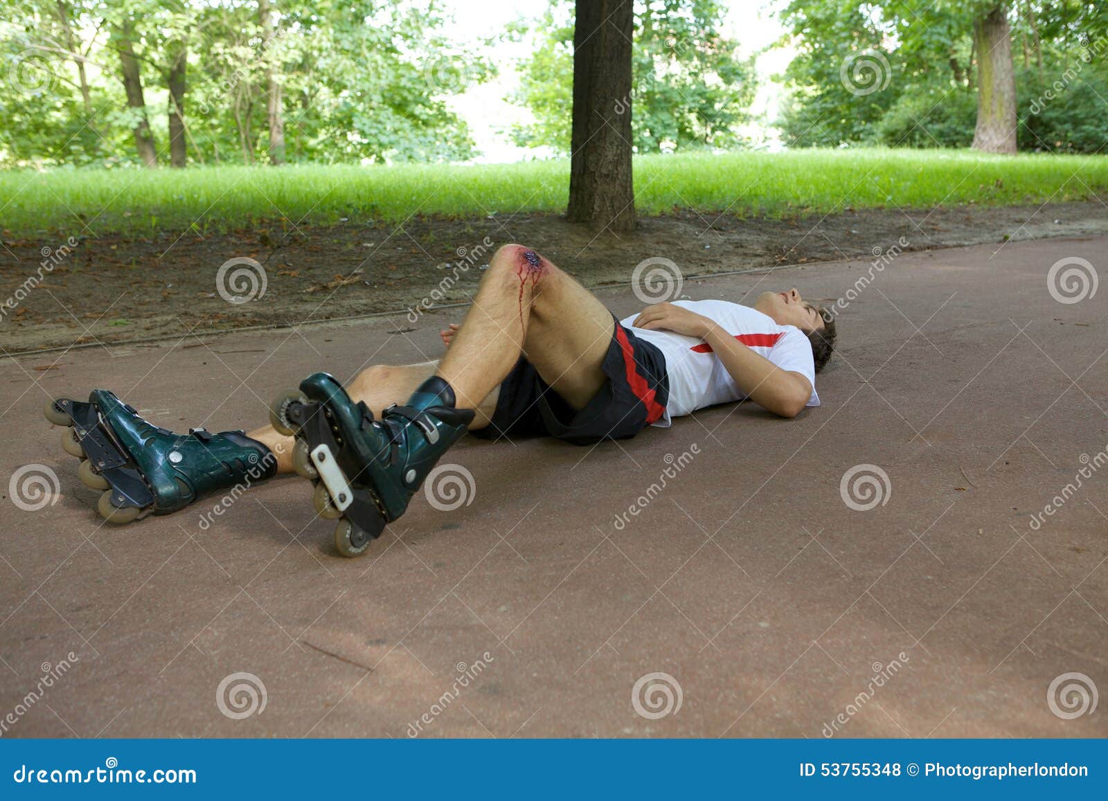 Skater injured stock photo. Image of lying, asphalt, accidental - 53755348