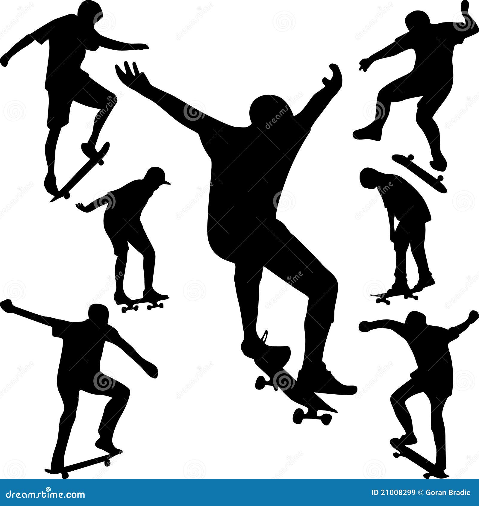 Skater silhouette vector stock vector. Image of body - 21008299
