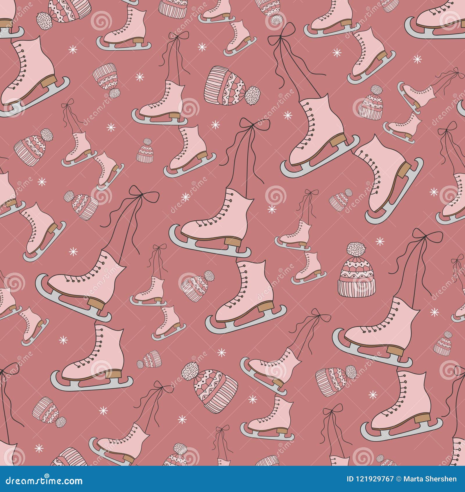 Skates Seamless pattern stock illustration. Illustration of seamless ...