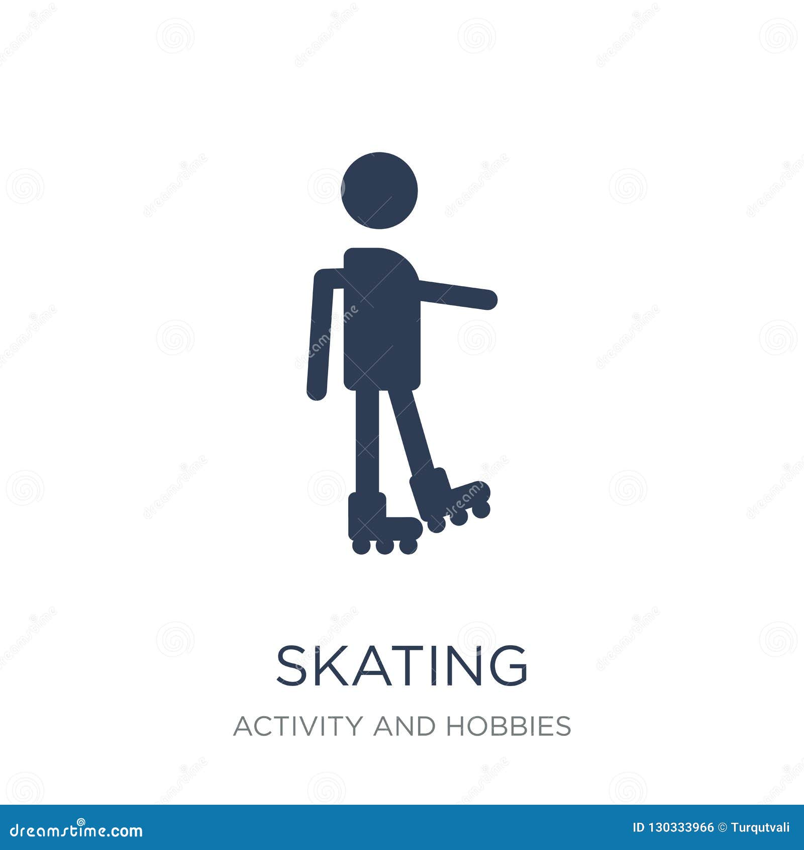 Skating Icon. Trendy Flat Vector Skating Icon on White Background from ...