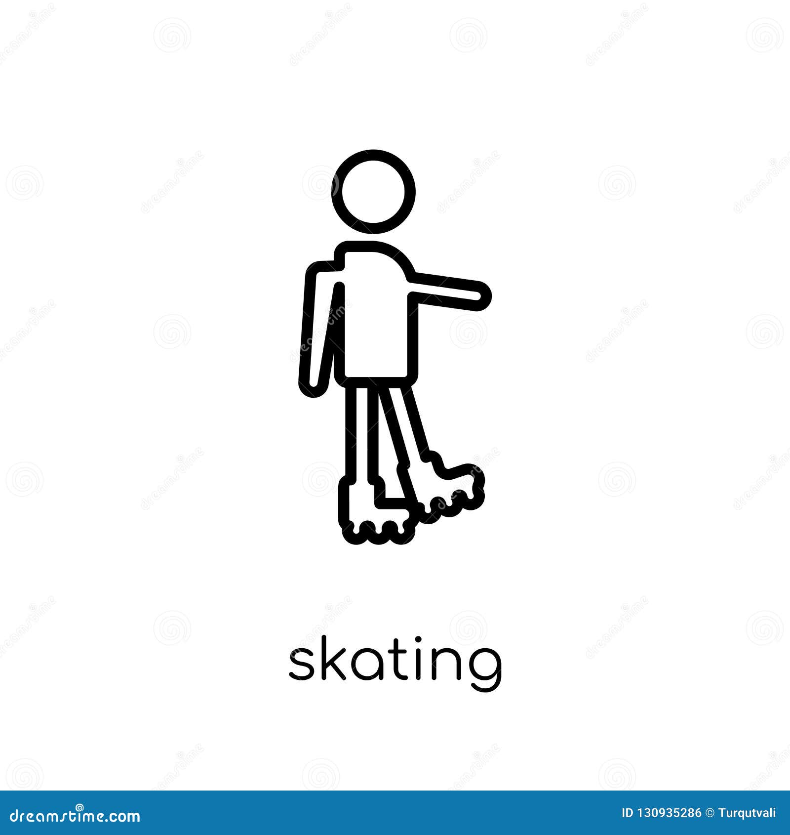 Skating Icon. Trendy Modern Flat Linear Vector Skating Icon on W Stock ...