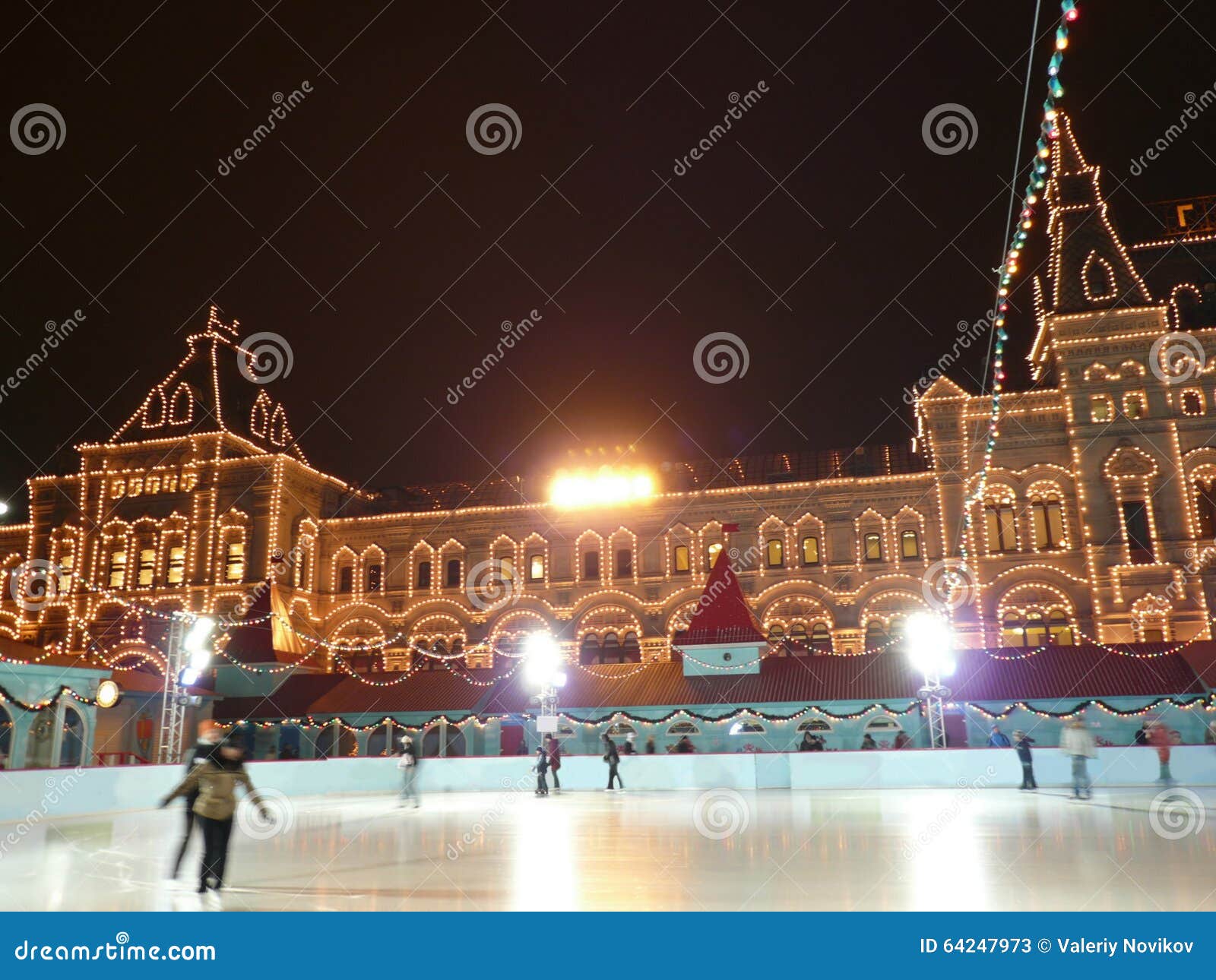 Skating-rink on Red Square in Moscow Stock Image - Image of christmas ...