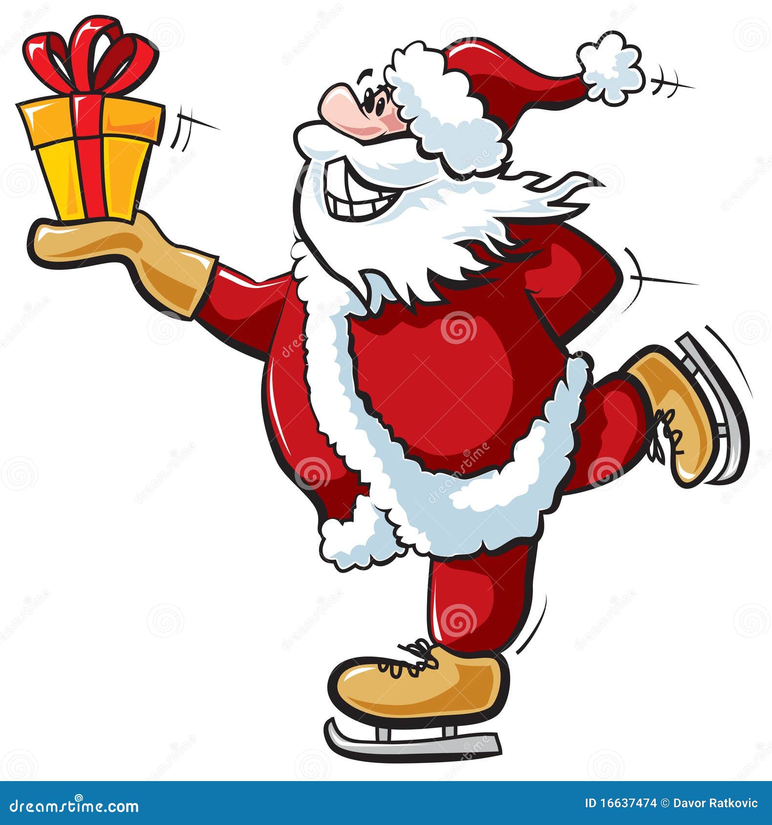 Skating Santa stock vector. Illustration of head, santa - 16637474
