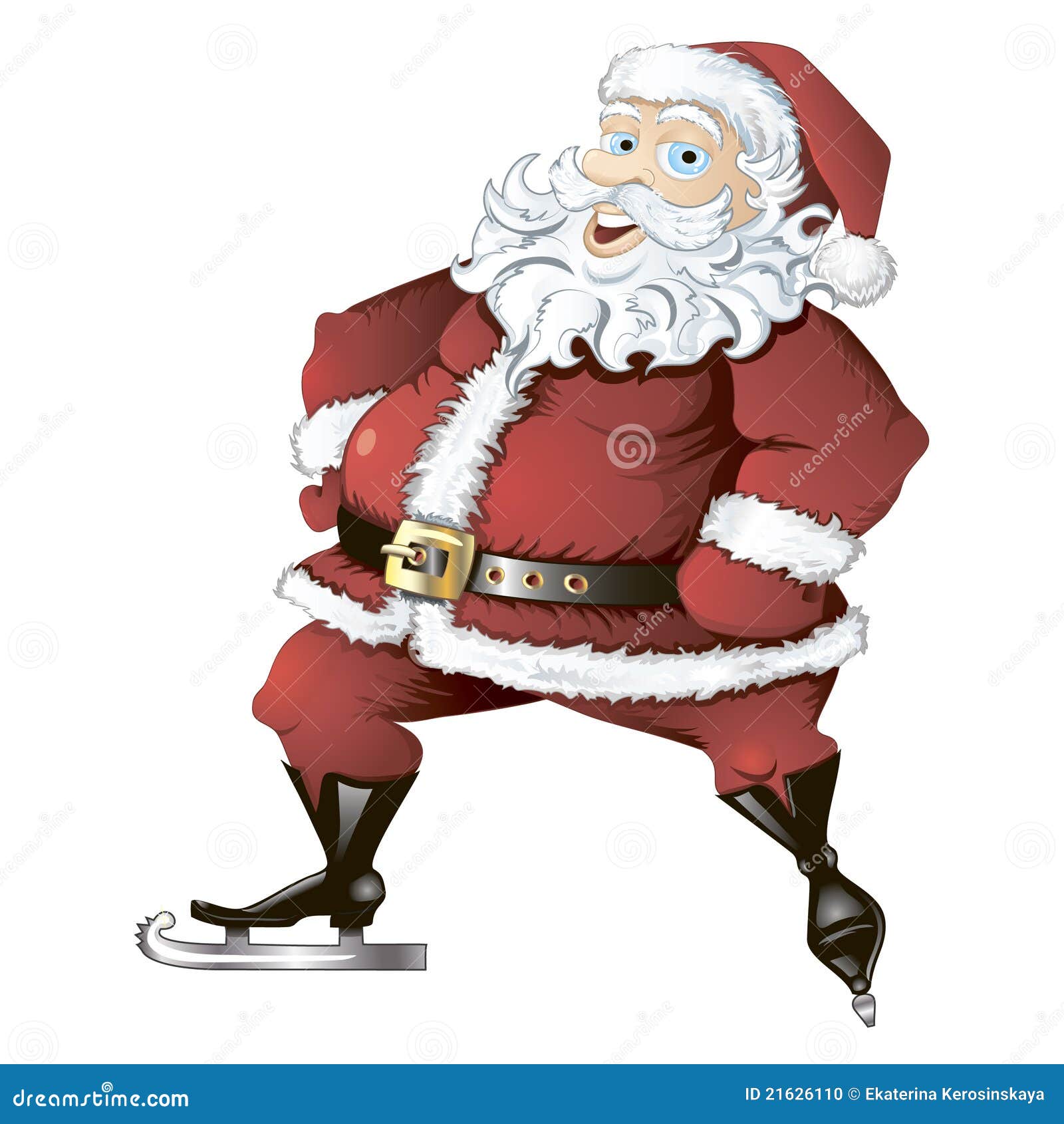 Skating Santa isolated stock vector. Illustration of holiday - 21626110