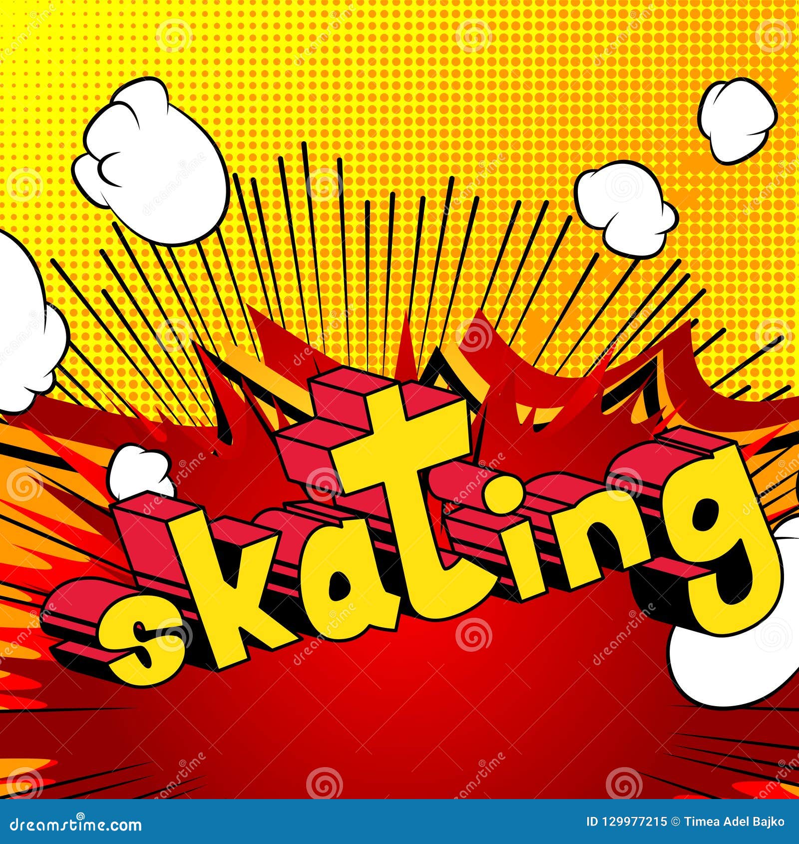 Skating - Comic Book Style Word. Stock Vector - Illustration of ...