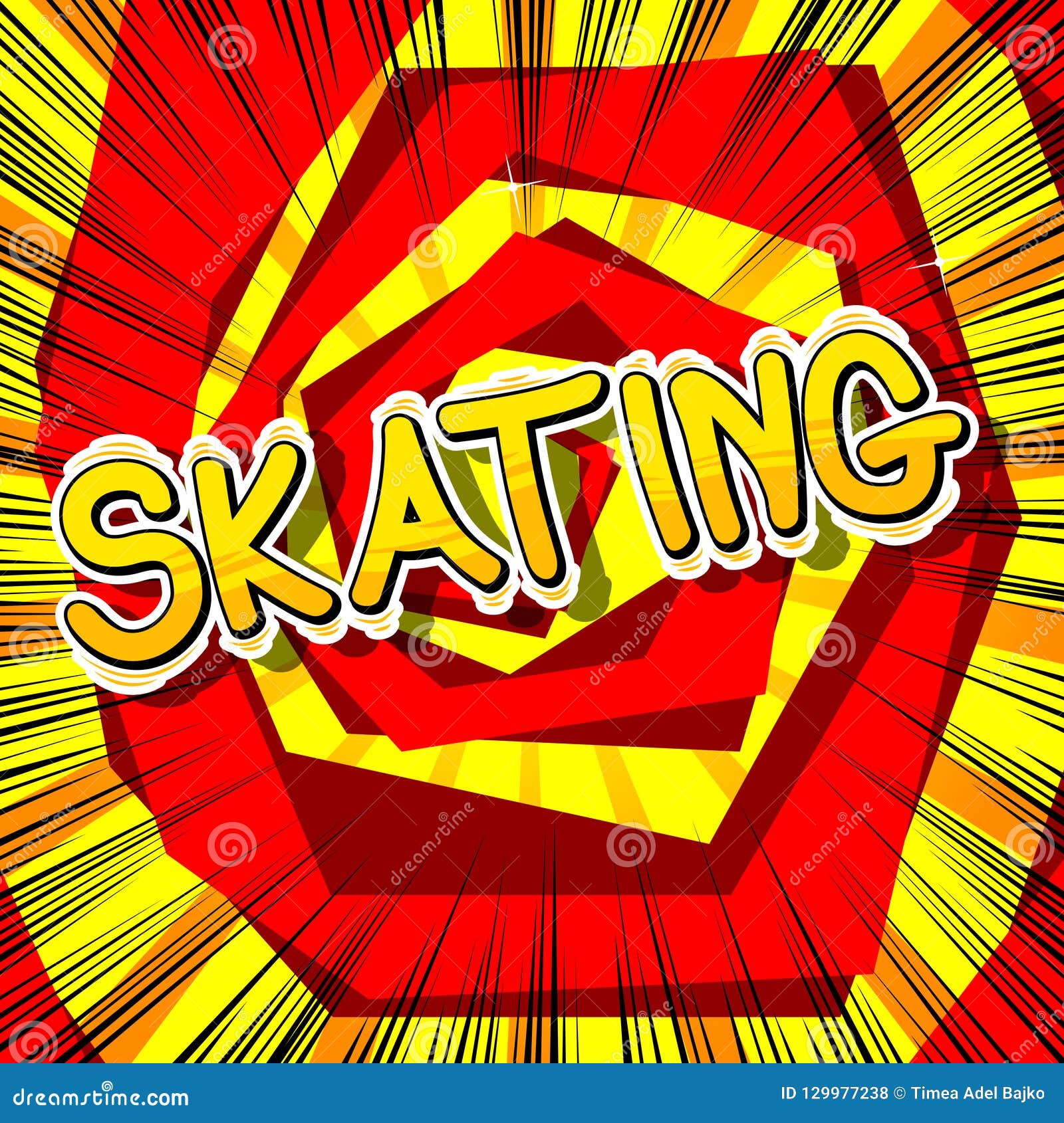 Skating - Comic Book Style Word. Stock Vector - Illustration of ...
