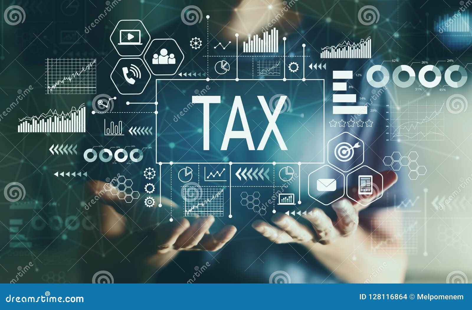 Skatt med den unga mannen arkivfoto. Bild av revisor - 128116864