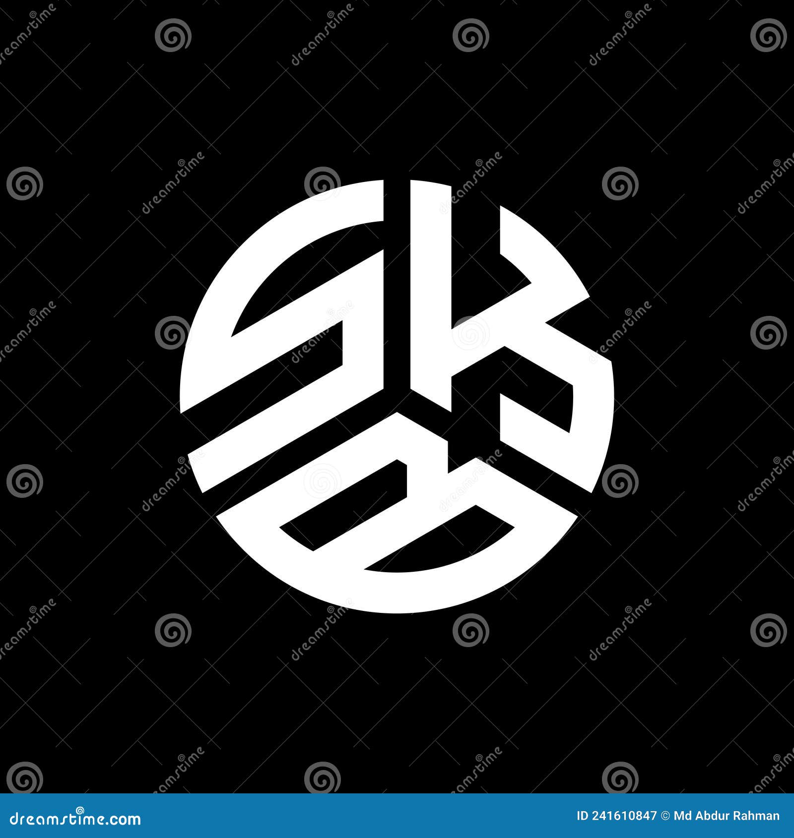 SKB Letter Logo Design on Black Background. SKB Creative Initials ...