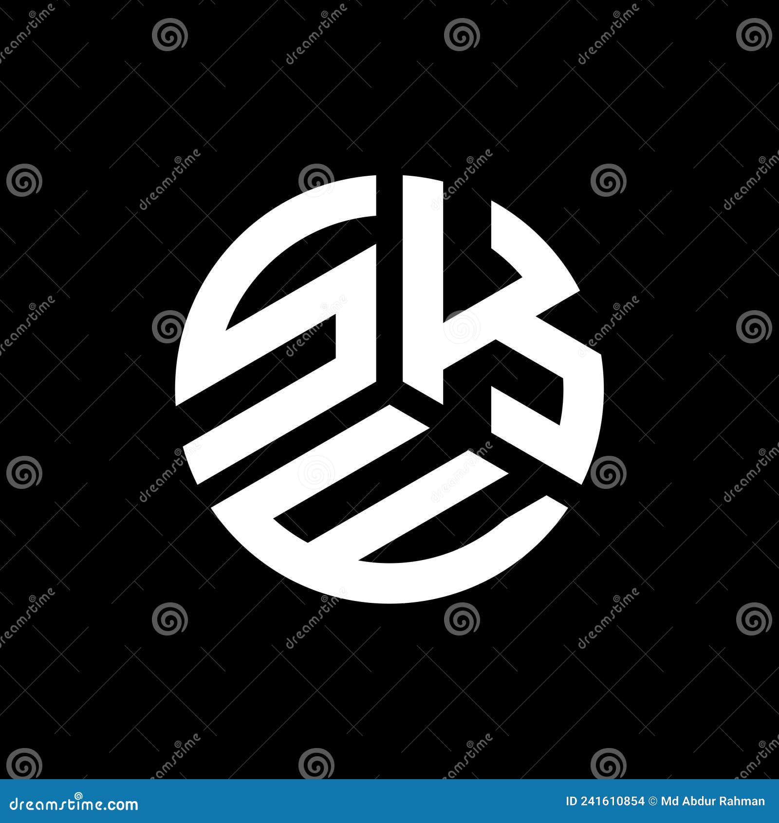 SKE Letter Logo Design on Black Background. SKE Creative Initials ...