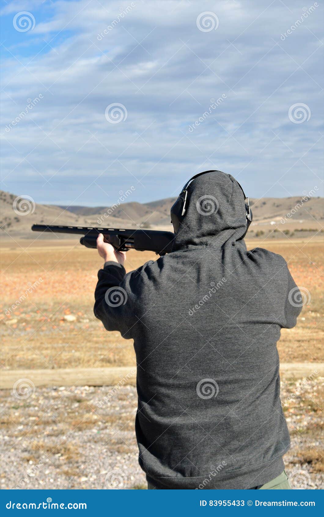 Skeet shooting fun stock image. Image of hills, blue - 83955433