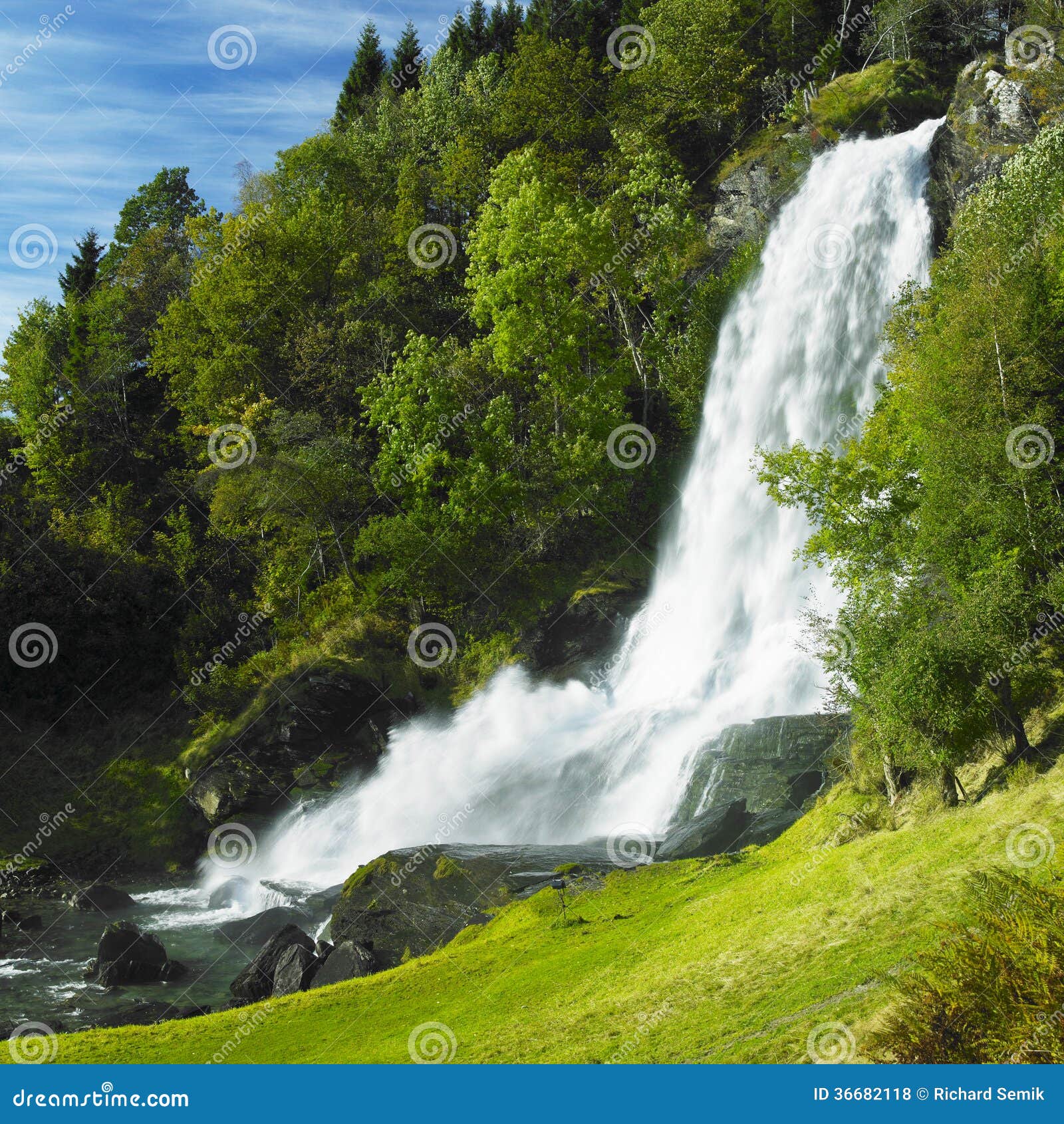 Skeie Waterfall stock photo. Image of exteriors, skeie - 36682118