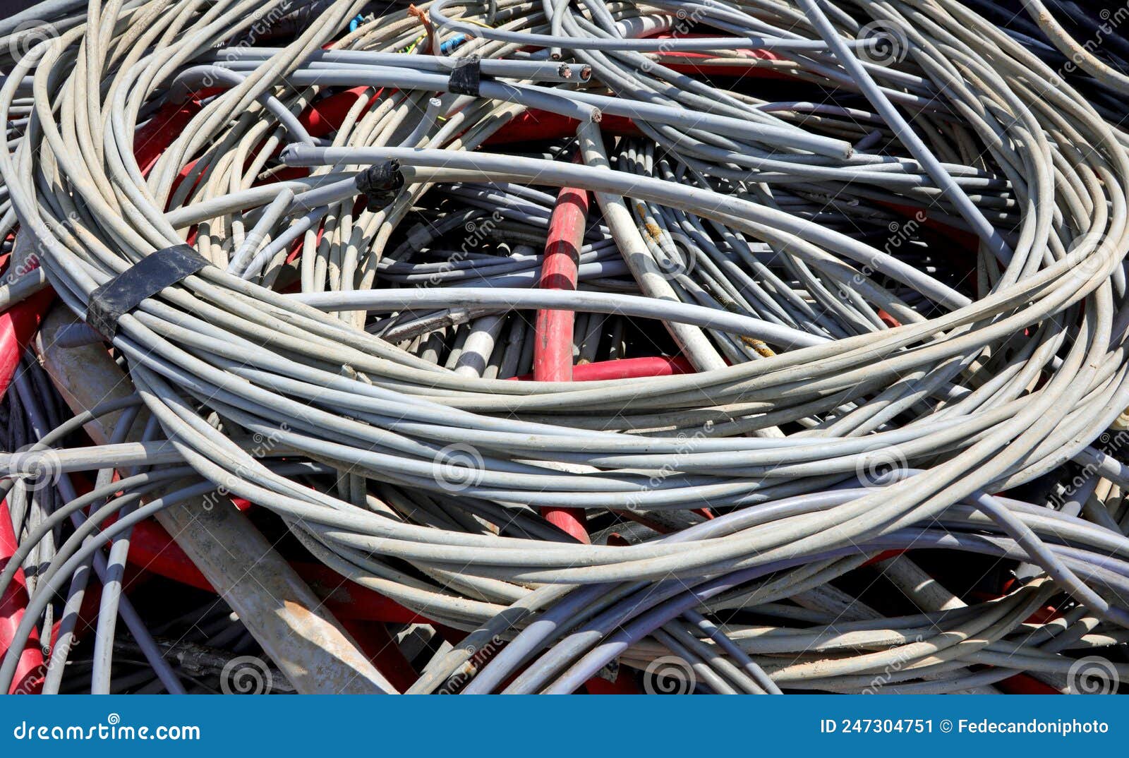 Discarded Copper Electrical Cable in the Landfill for the Separa Stock ...