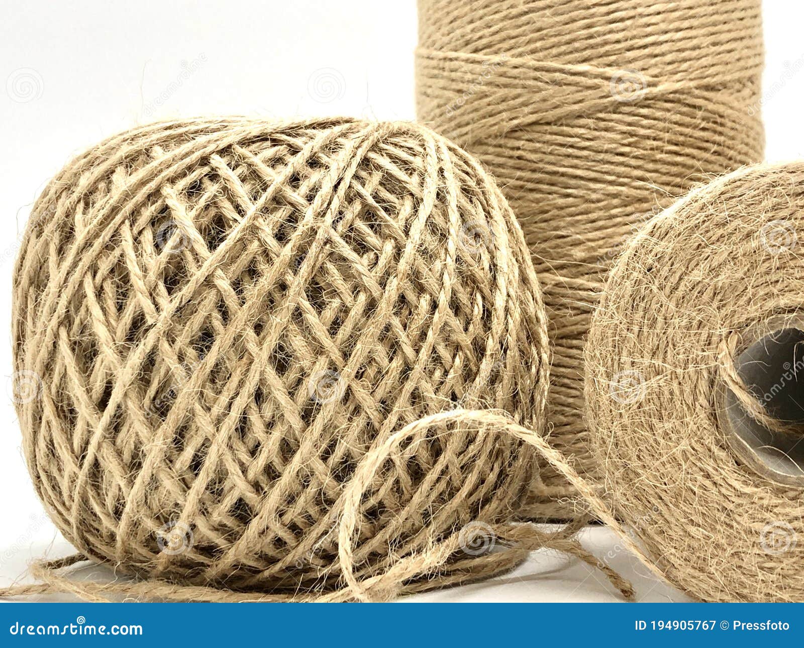 Jute Rolls Isolated stock image. Image of hobby, handcrafted - 194905767