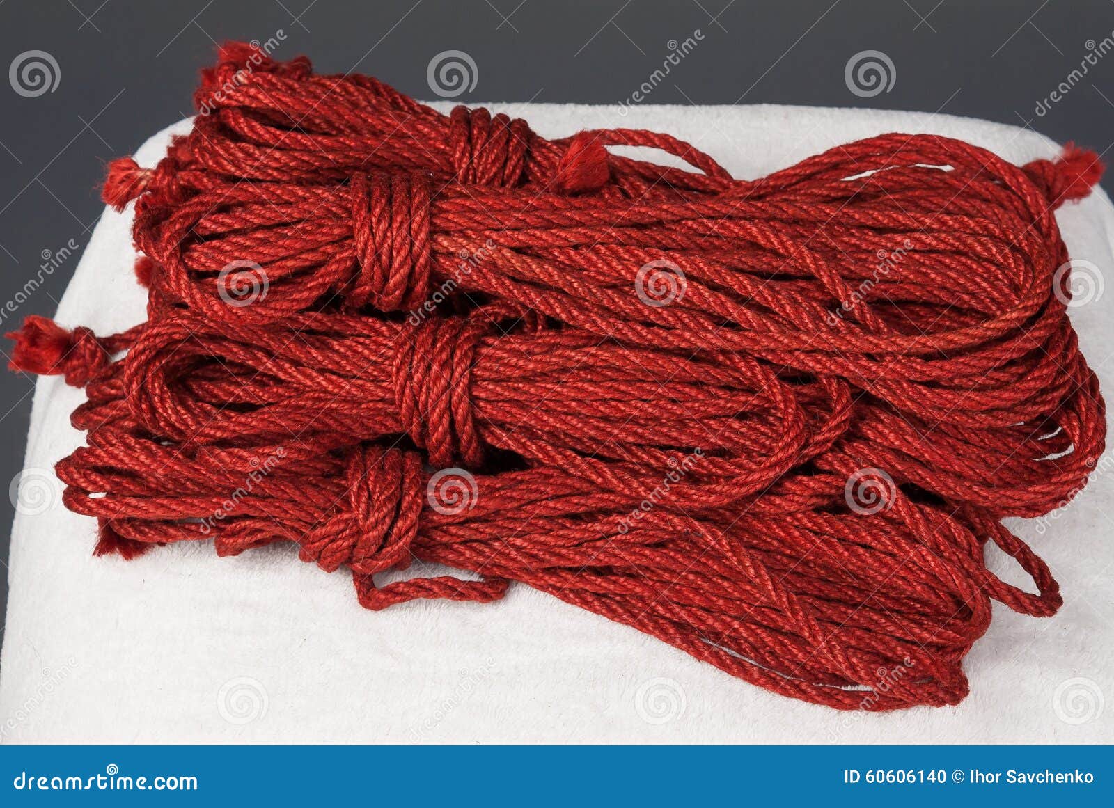 Skeins of Red Ropes for Bondage Stock Photo - Image of bondage, rope ...