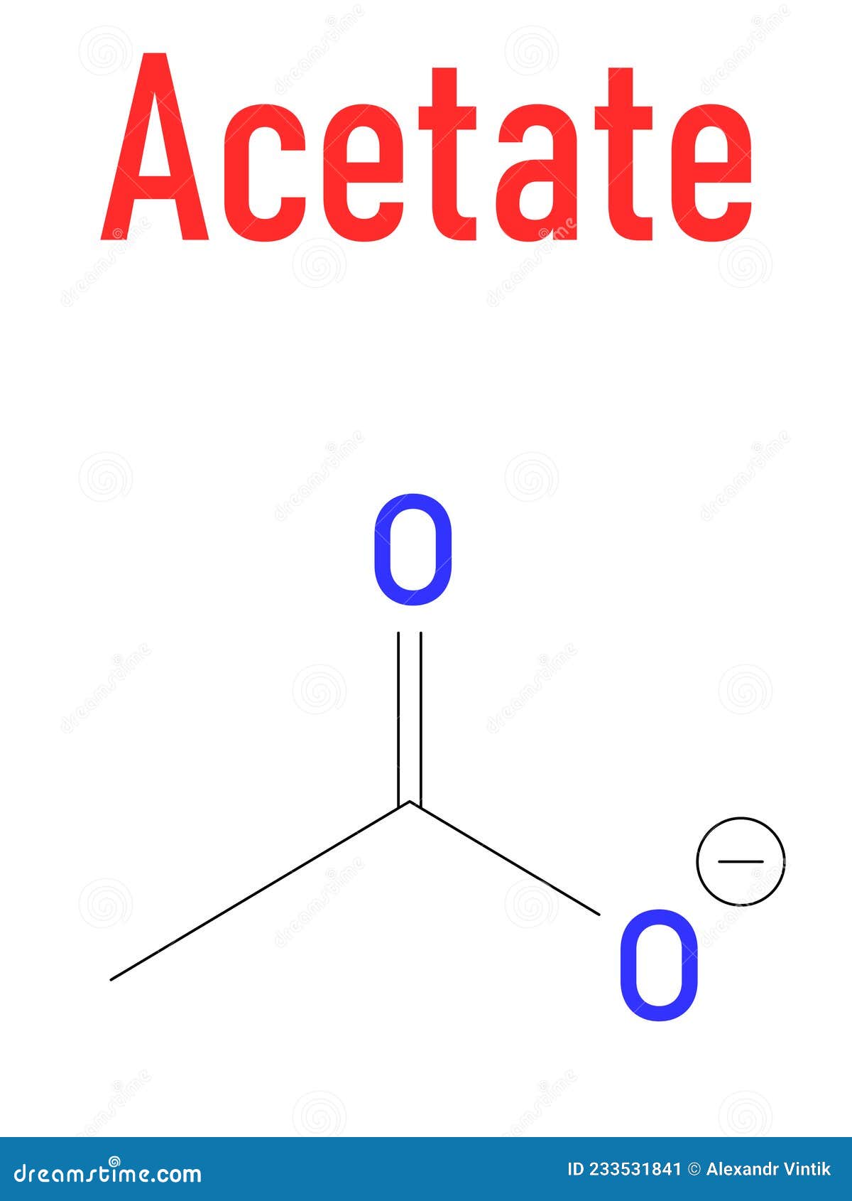 Skeletal Formula of Acetate Anion, Chemical Structure. Stock Vector ...