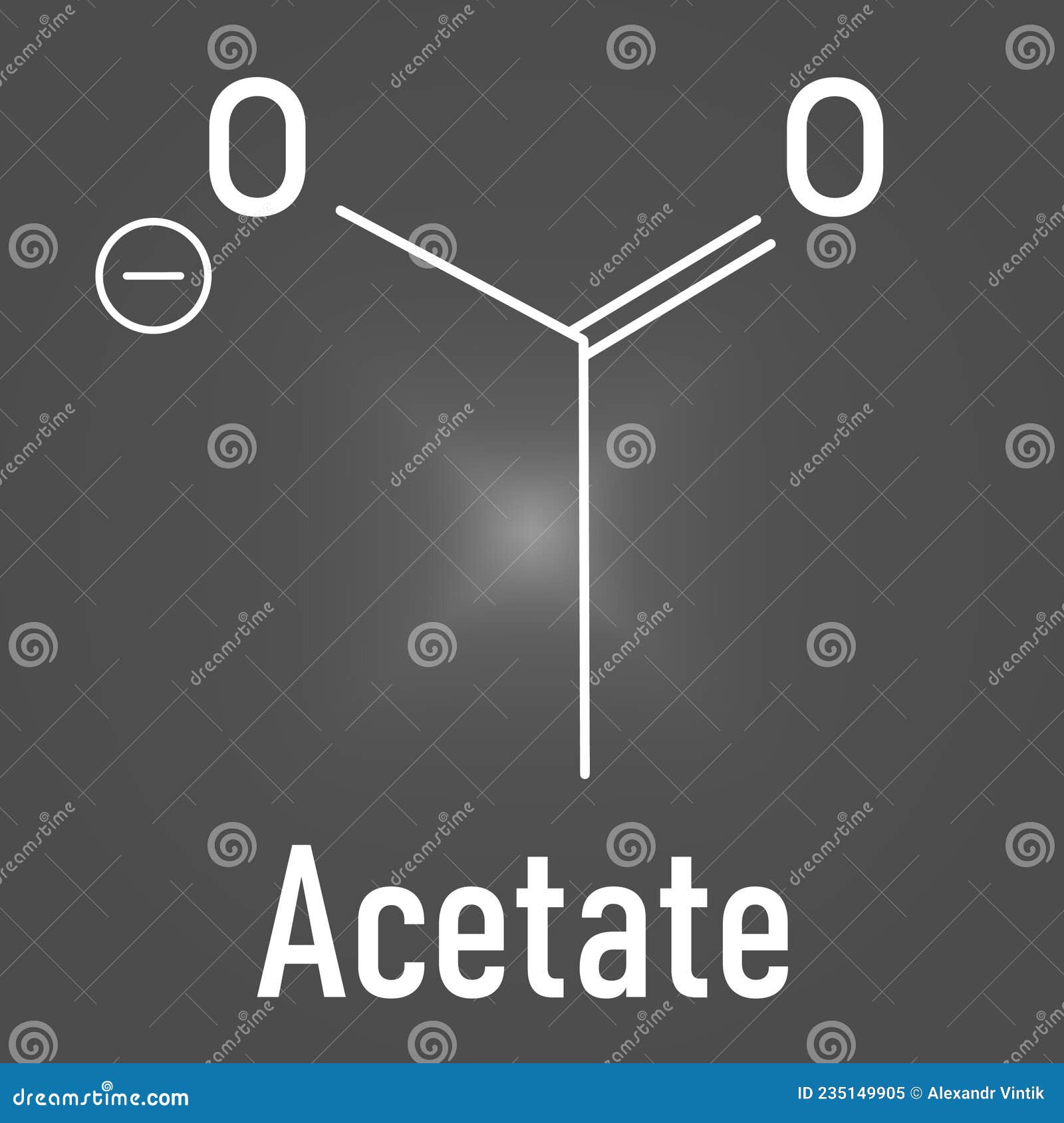 Skeletal Formula of Acetate Anion, Chemical Structure Stock Vector ...