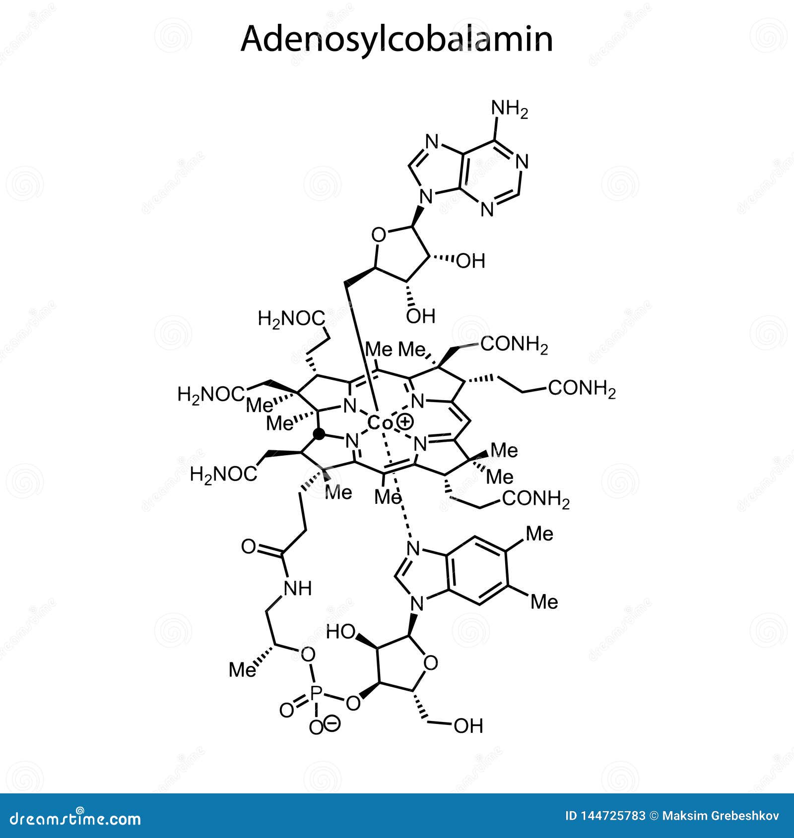 Skeletal Formula of Molecule Stock Illustration - Illustration of ...