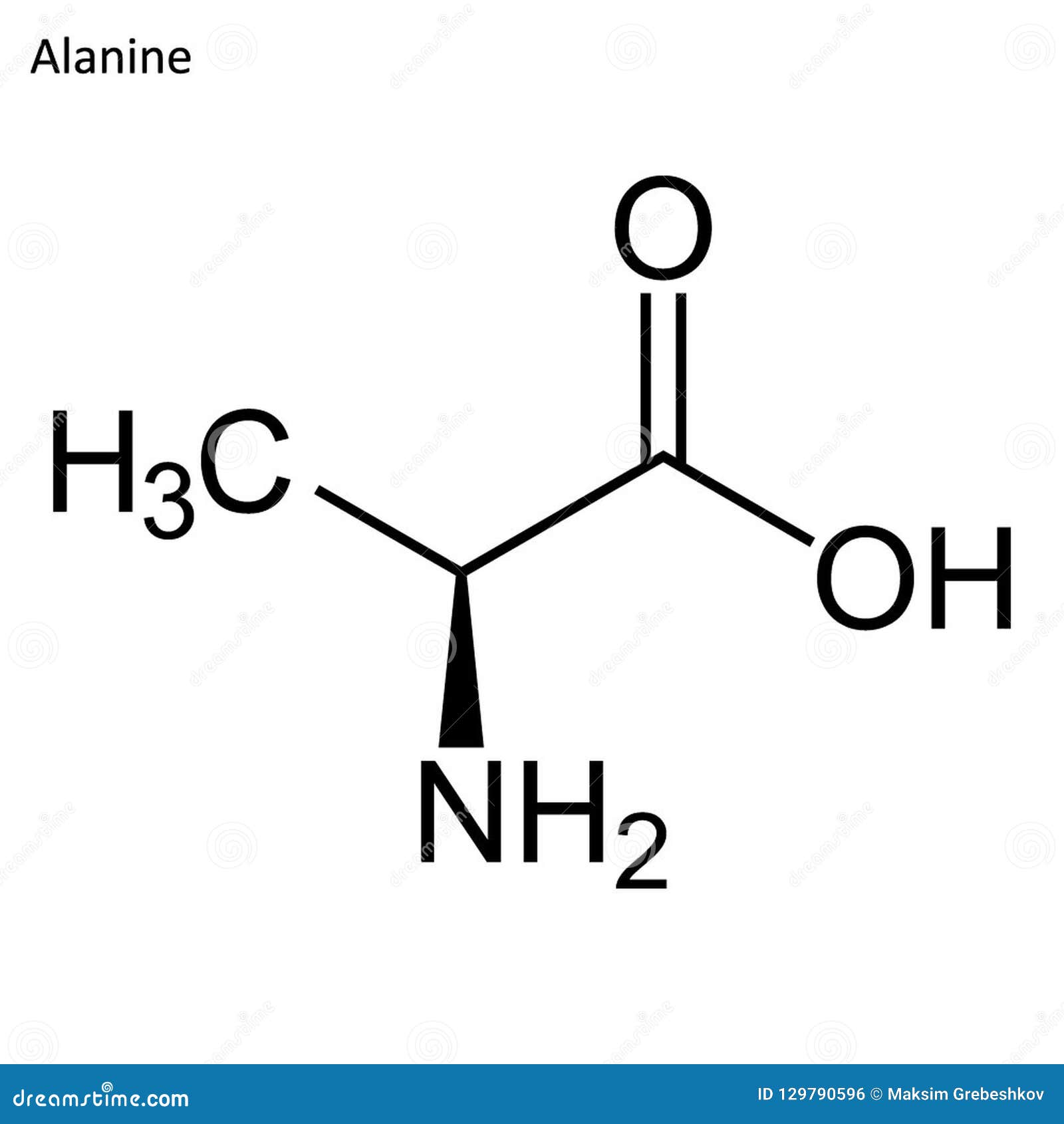 Skeletal Formula Of Alanine Stock Photo | CartoonDealer.com #129790596