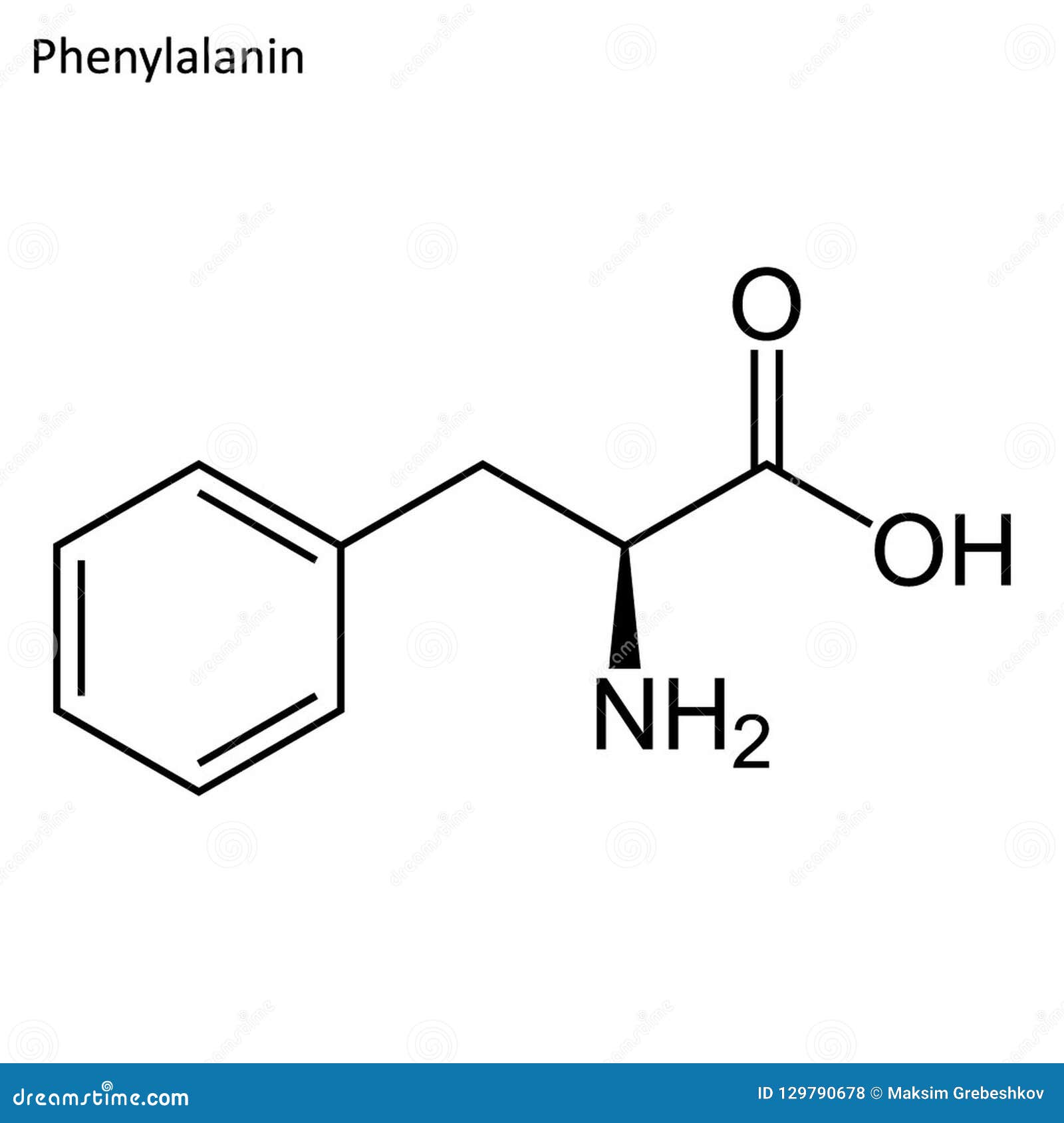Skeletal Formula of Phenylalanine Stock Illustration - Illustration of ...