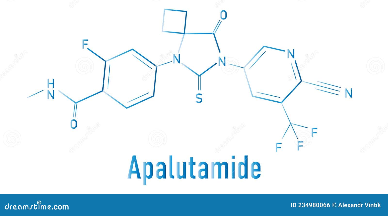 Skeletal Formula of Apalutamide Prostate Cancer Drug Molecule. Stock ...