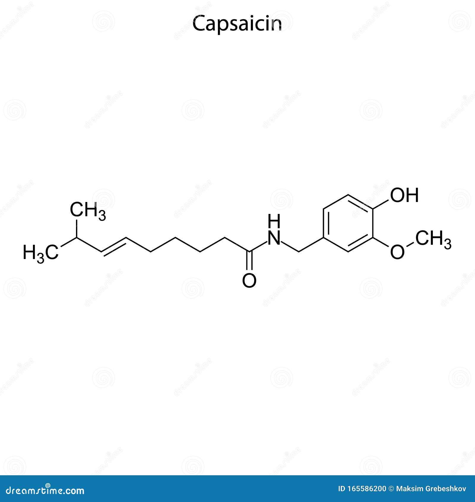 Skeletal Formula of Chemical Element Stock Illustration - Illustration ...
