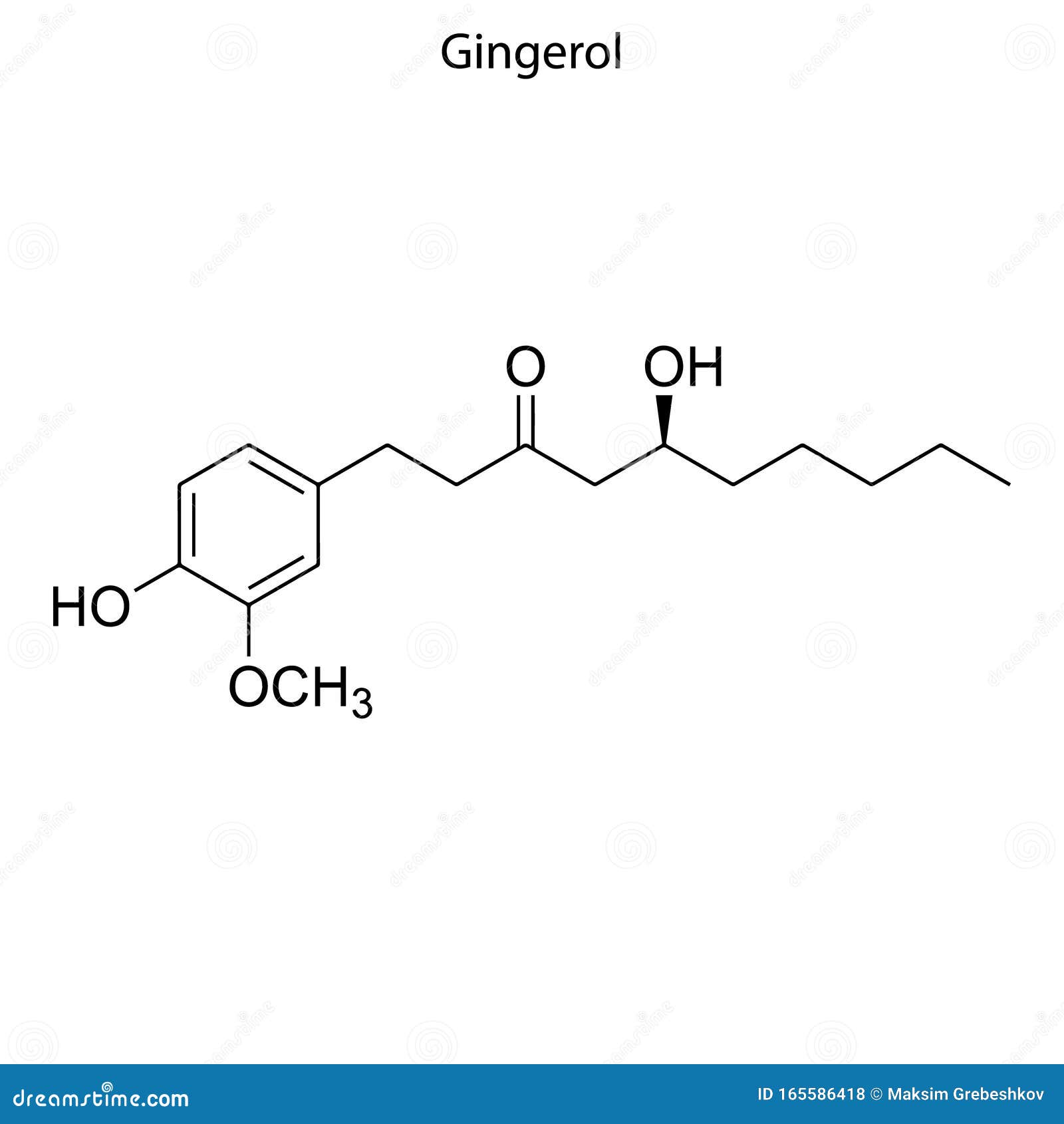 Gingerol Molecule, Molecular Structures, Phenolic Phytochemical ...